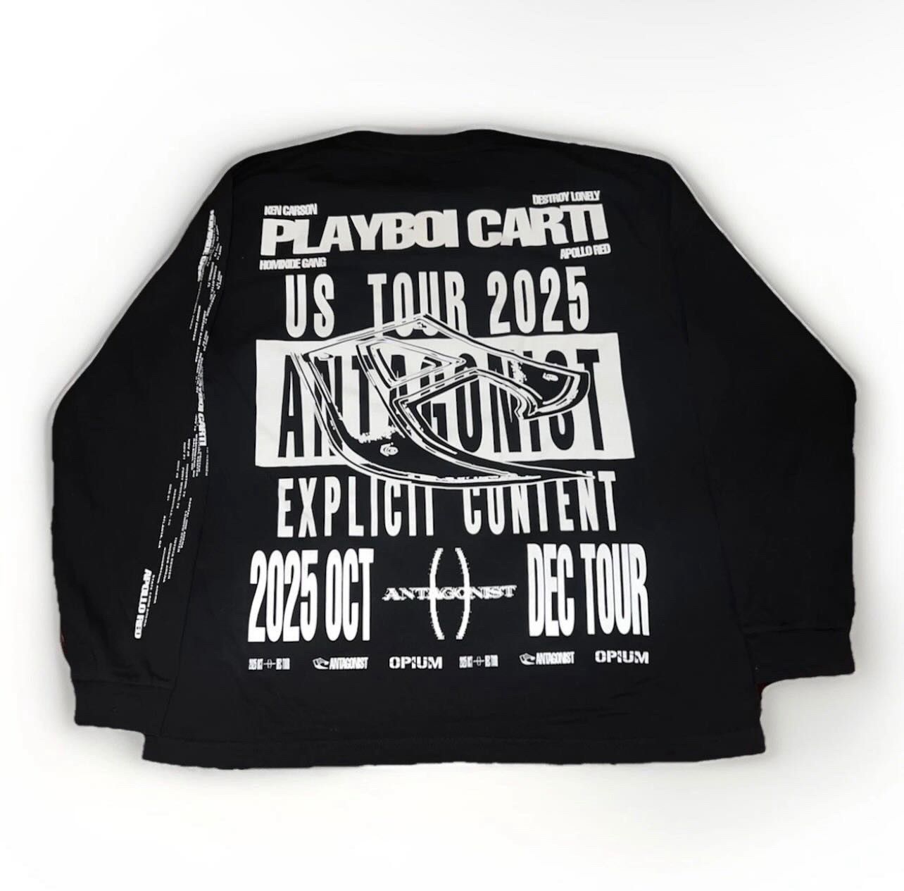 Playboi Carti Playboi Carti Antagonist Tour Opium Label L/S Size XL ...