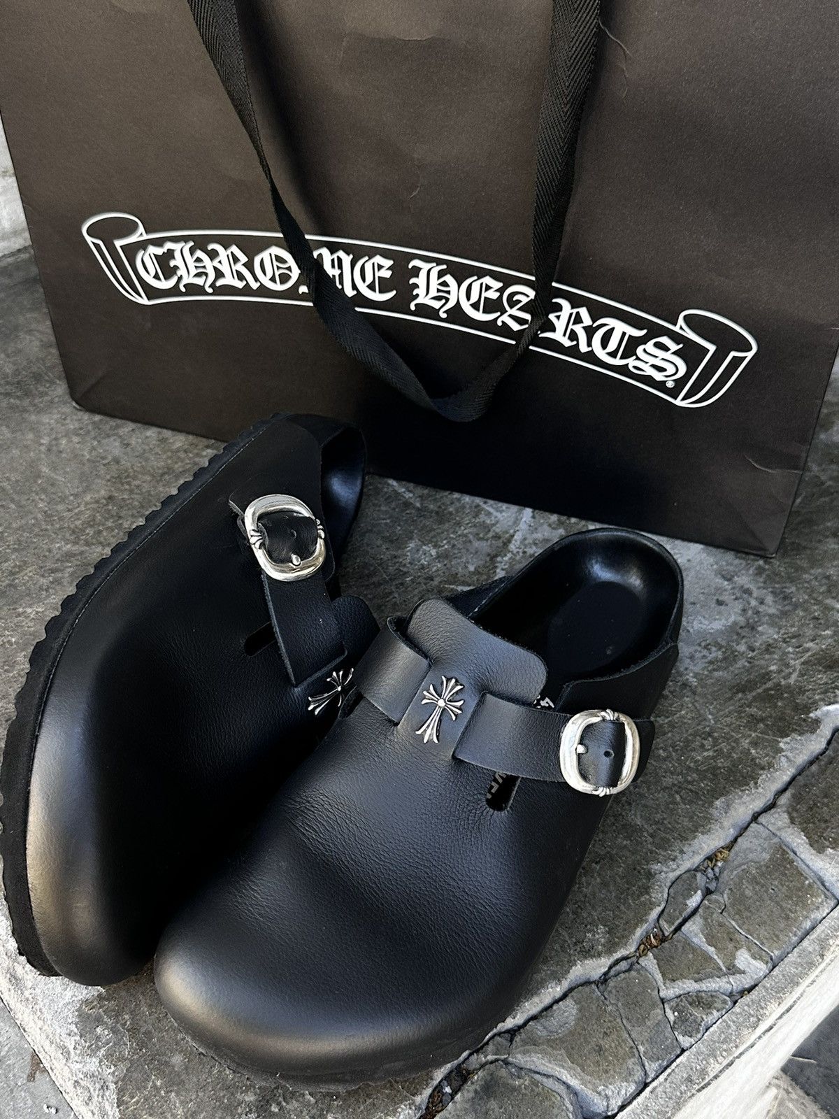 Chrome Hearts Chrome Hearts Cemetery Cross Birkenstocks 43 | Grailed