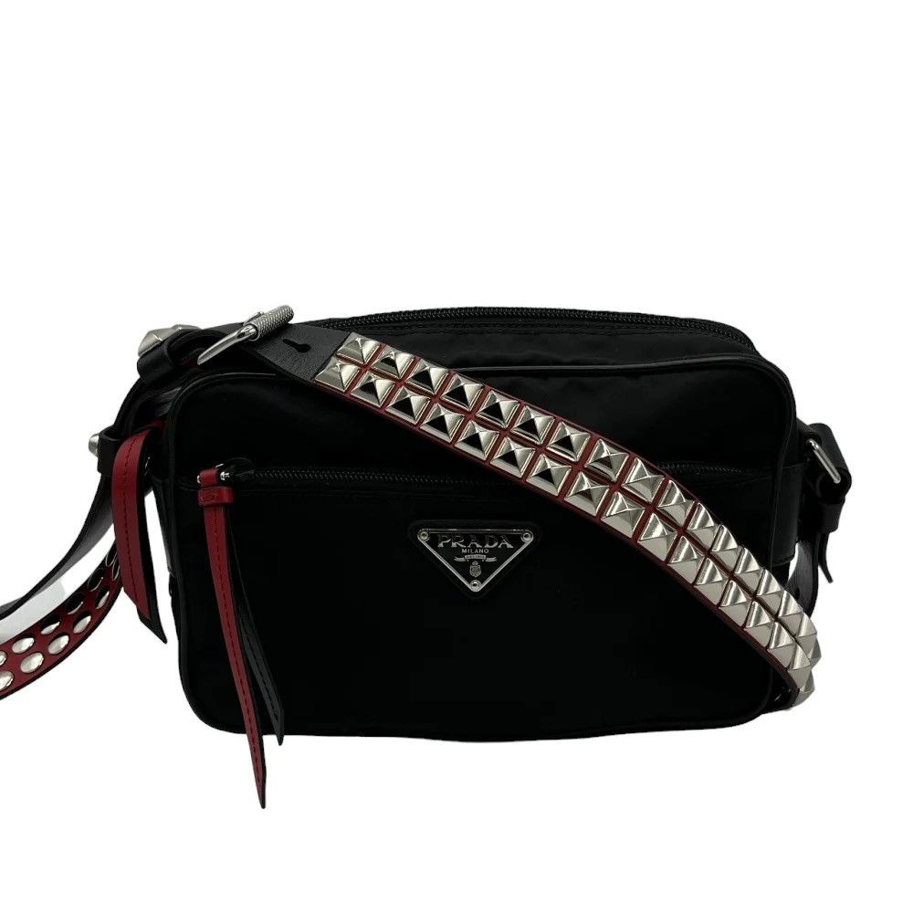 Prada PRADA SHOULDER BAG Rockstar Bag Studds RIVETS AND BLACK-RED | Grailed