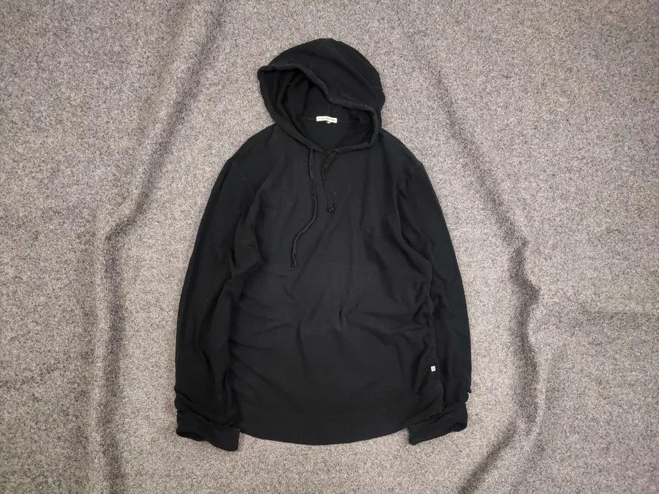 James Perse James Perse Standard Black Cotton Distressed Hoodie USA ...