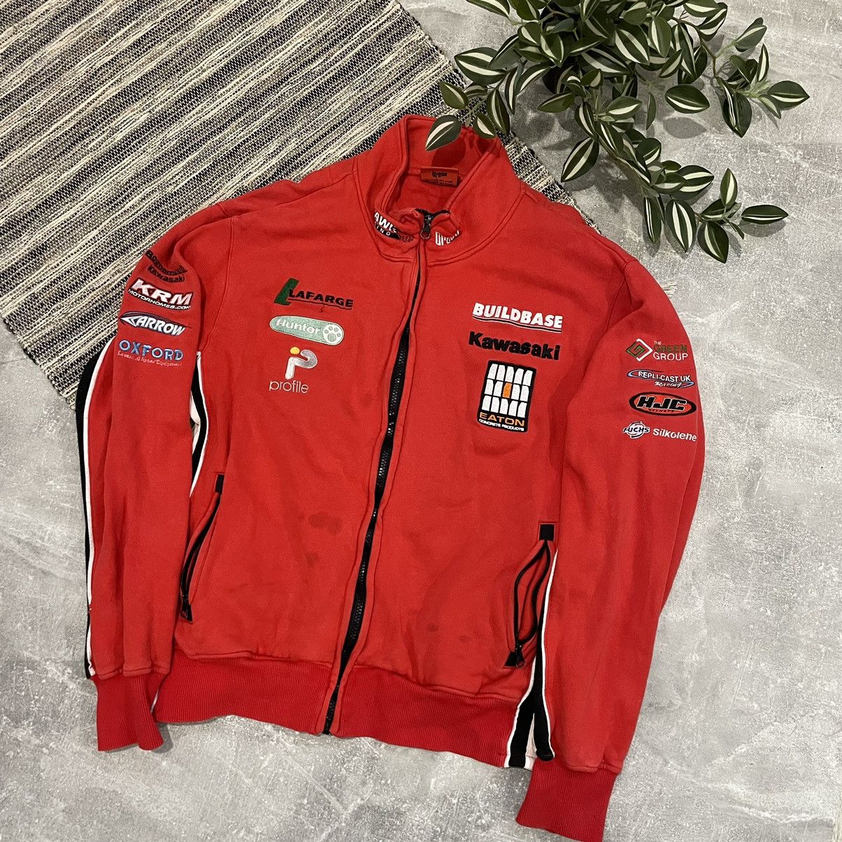 NASCAR MOTO KAWASAKI Benz NASCAR RACING JACKET bomber MARLBORO f1 | Grailed