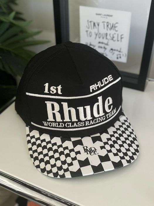 Rhude RHUDE “CHECKERED FLAG RACING F1” HAT | Grailed