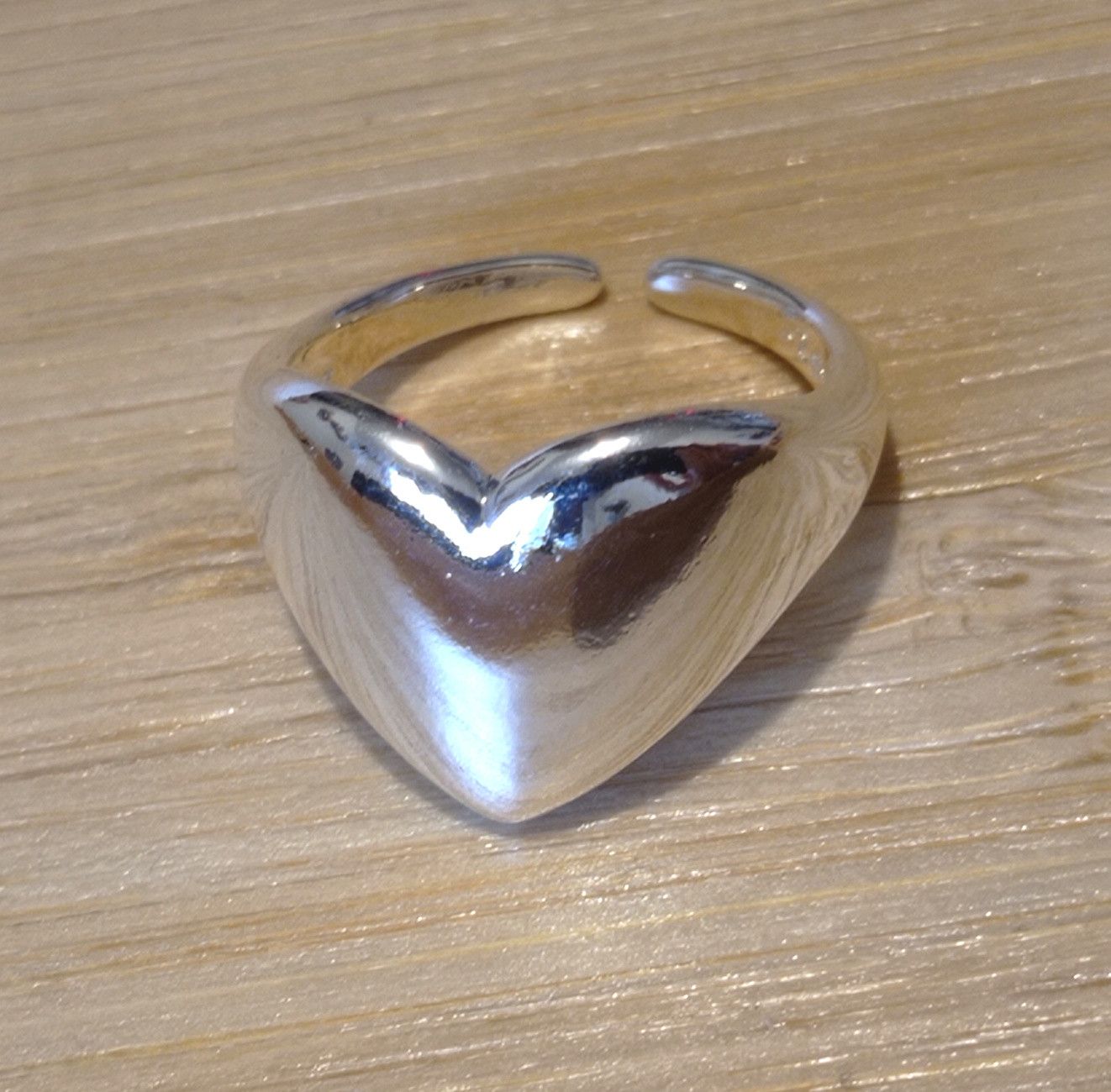 Custom × Designer × Vintage Punk Mirror Shine Heart Shape 925 Silver ...