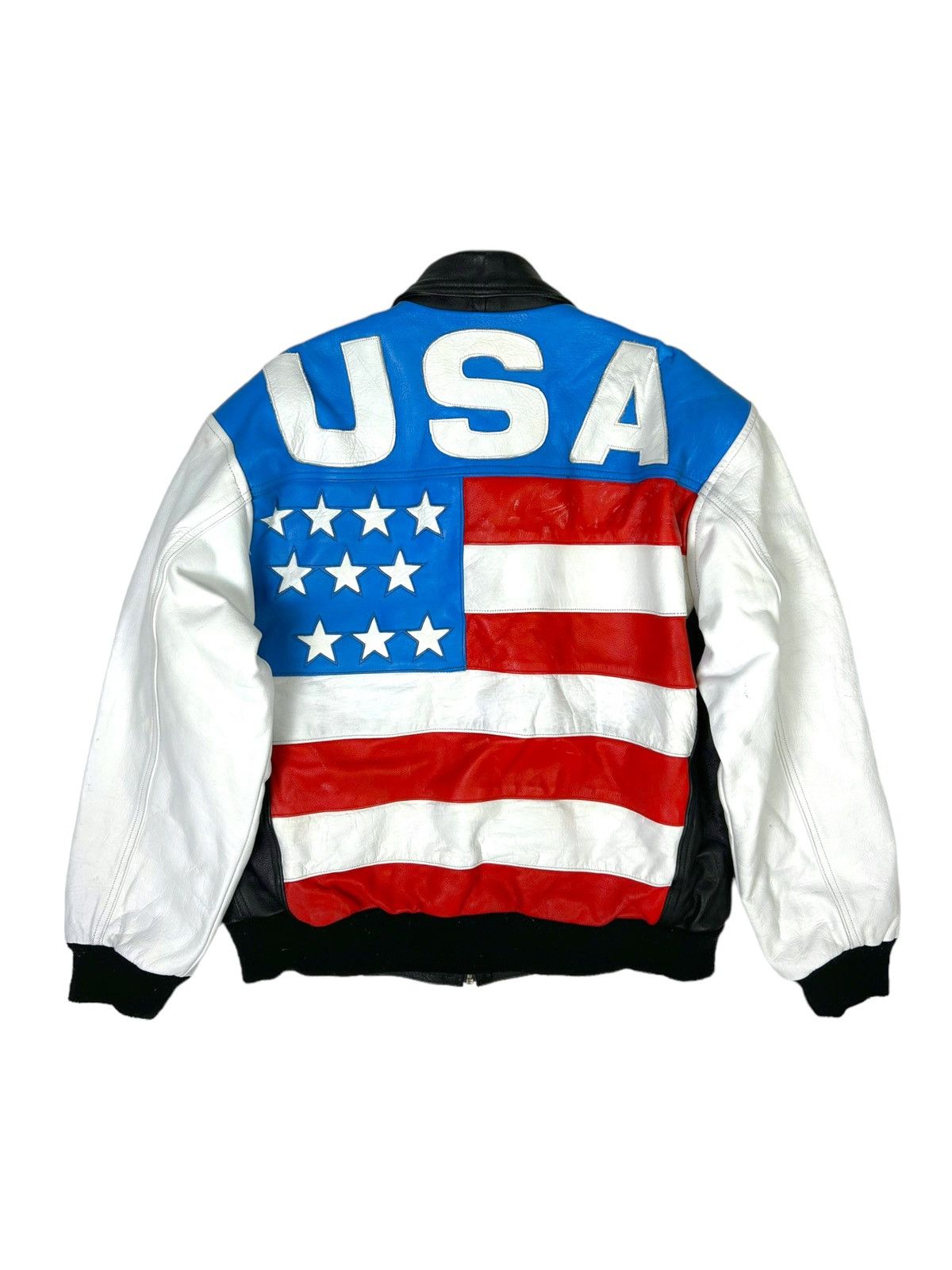 Leather Jacket Γ Vintage Vintage American USA flag Leather Jacket πΊπΈ ... Leather Jacket Γ Vintage Vintage American USA flag Leather Jacket πΊπΈ ...