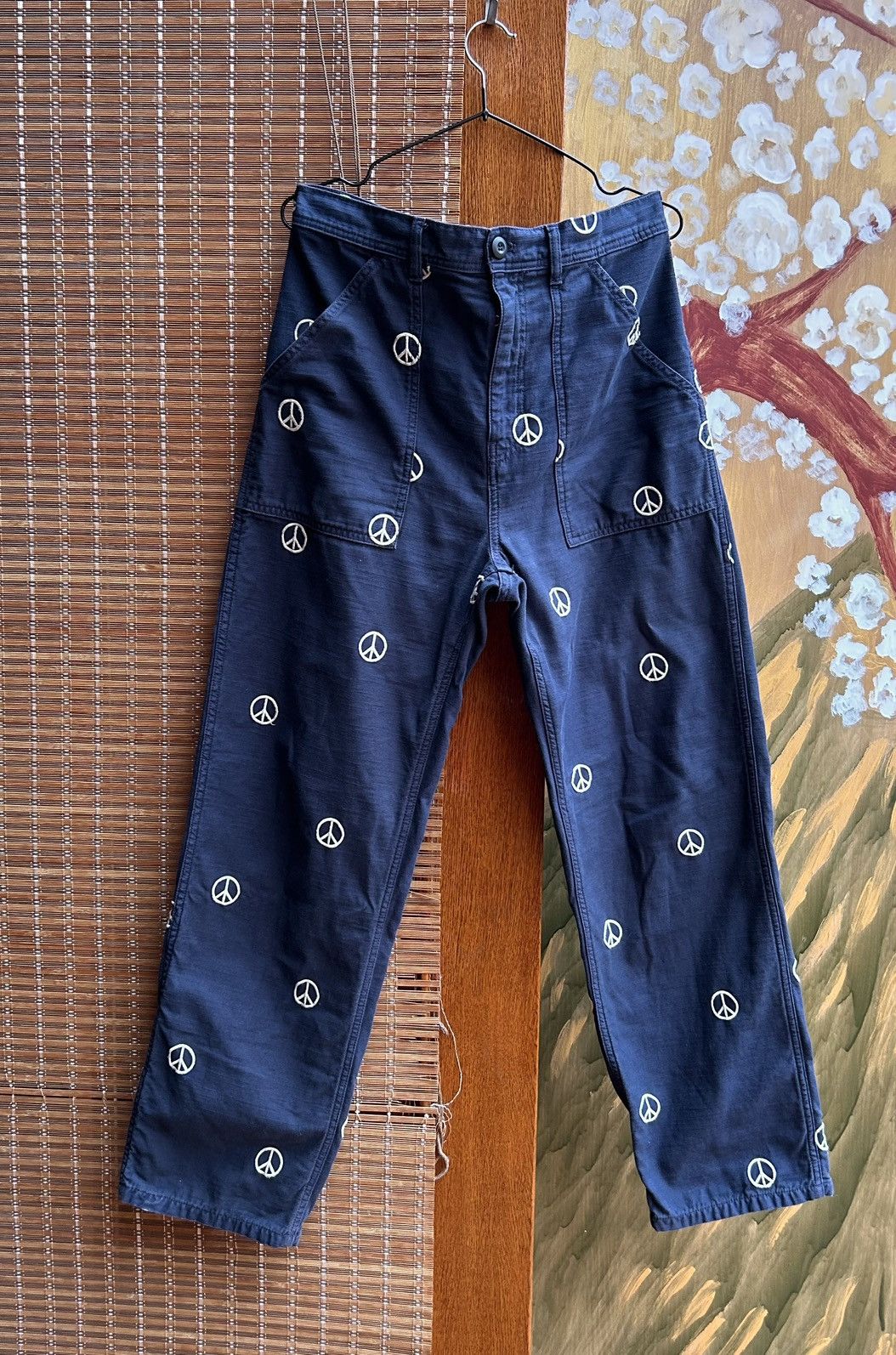 Stan Ray × Urban Outfitters Stan Ray X UO Navy OG Satin Fatigue Pants ...