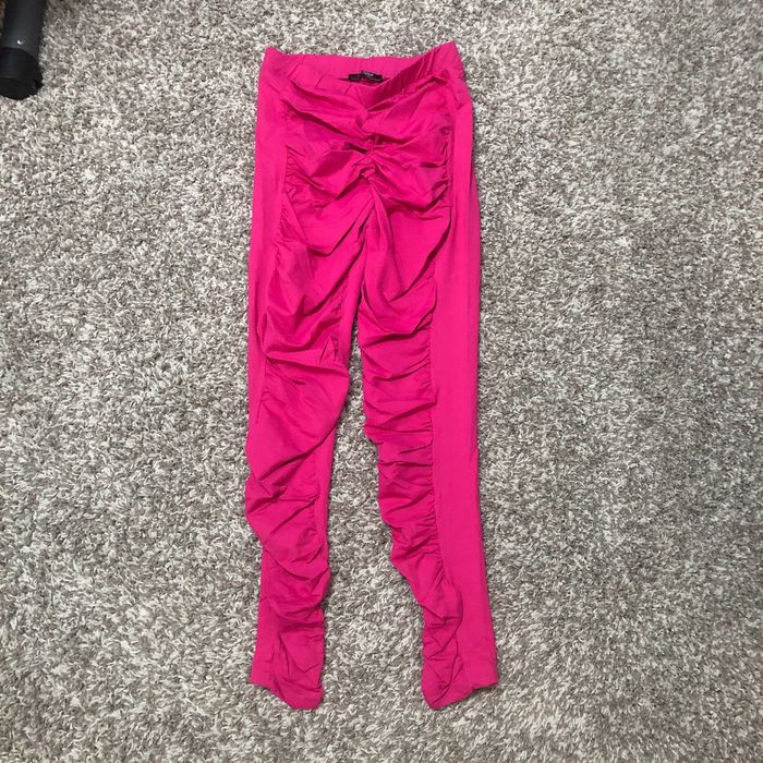 Zara Zara Hot Pink Leggings Pull On Pants Stretch Ruched Front | Grailed