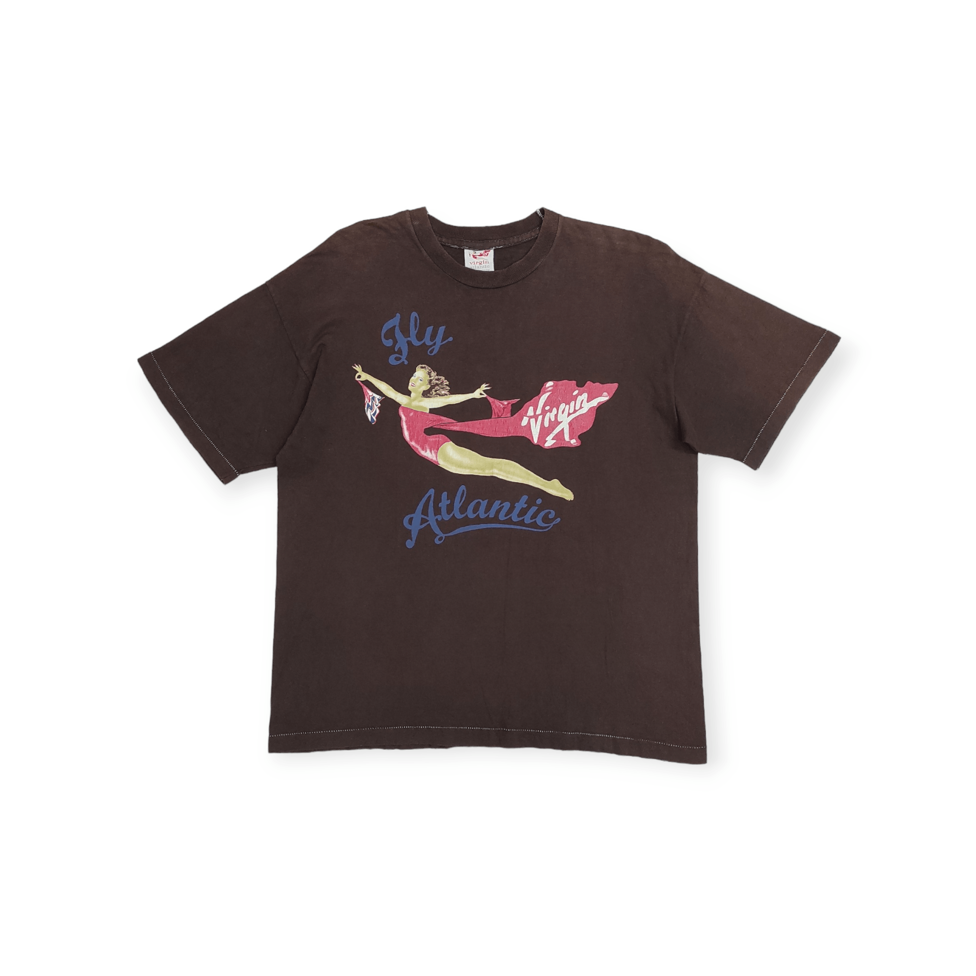 Vintage Vintage 90s Fly Virgin Atlantic Princess Diana Airlines tee ...