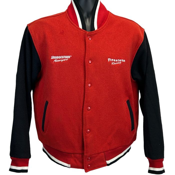 Vintage Firestone Racing Bridgestone Motorsports Wool Bomber Jacket ...