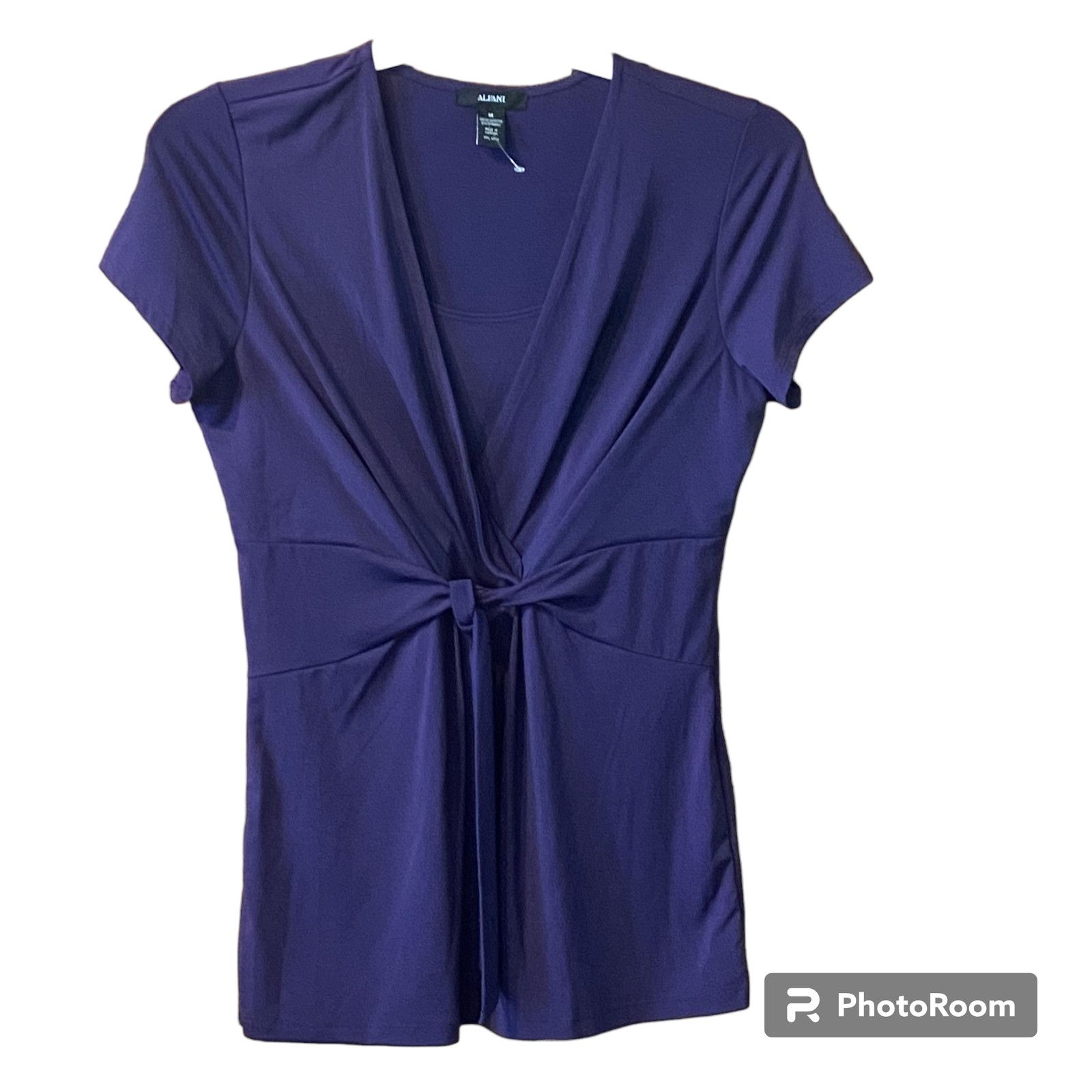 Alfani Alfani Blouse Women Medium Style WPL 8046 Purple Front Knot ...