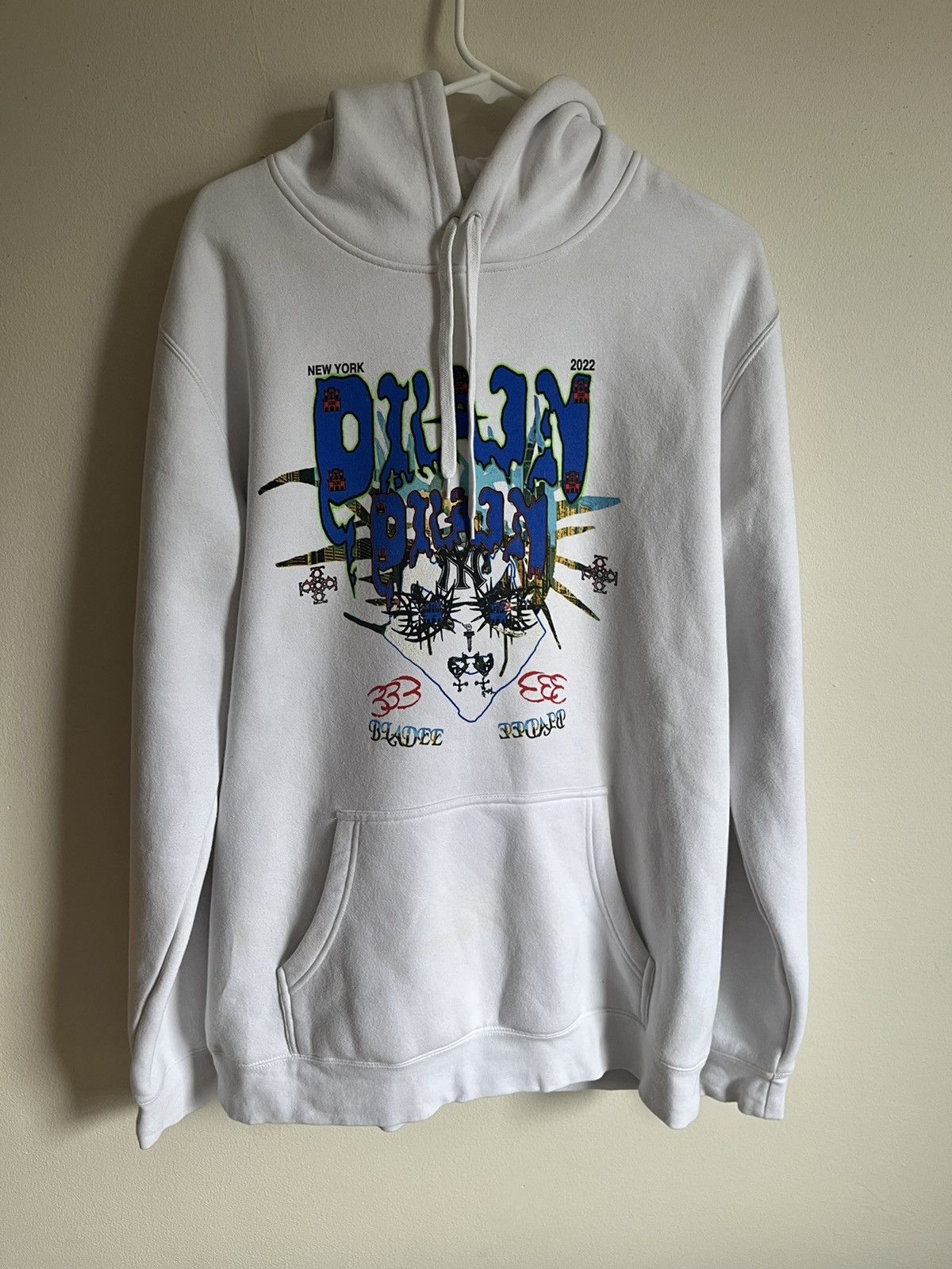 Drain Gang × Sad Boys Bladee Face Shield NYC Popup Exclusive Hoodie ...