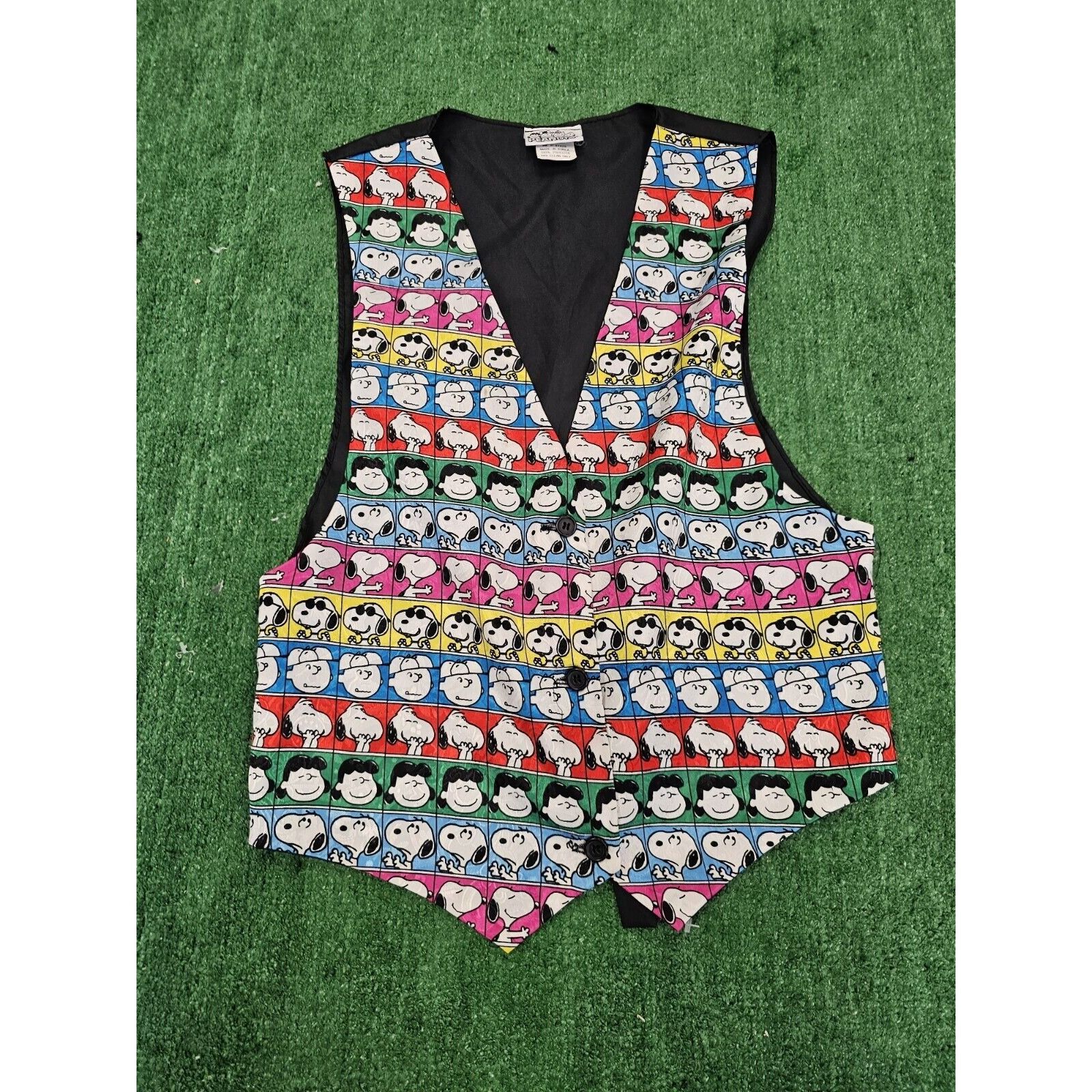 Peanuts PEANUTS Vintage 1971 Snoopy Charlie Brown Lucy Satin Vest Si ...