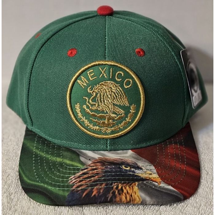 Vintage MEXICO MEXICAN FLAG EAGLE BIRD SNAKE SNAPBACK BASEBALL CAP ...