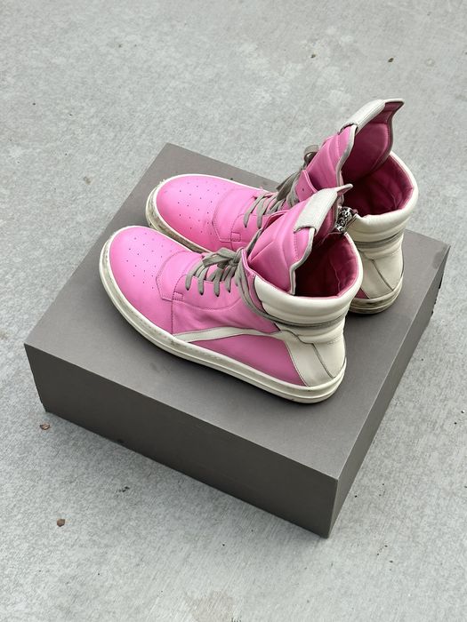 Rick Owens Rick Owen Pink/Milk Geobaskets | Grailed