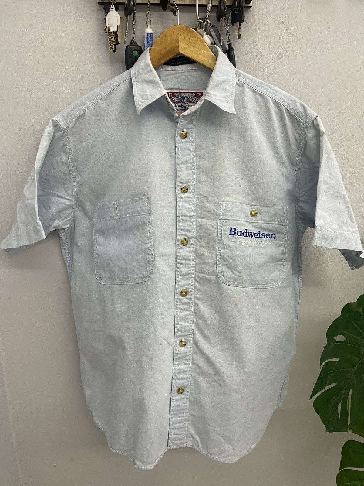 Budweiser Vintage Budweiser Anheuser-Busch Embroidered Work Shirt | Grailed