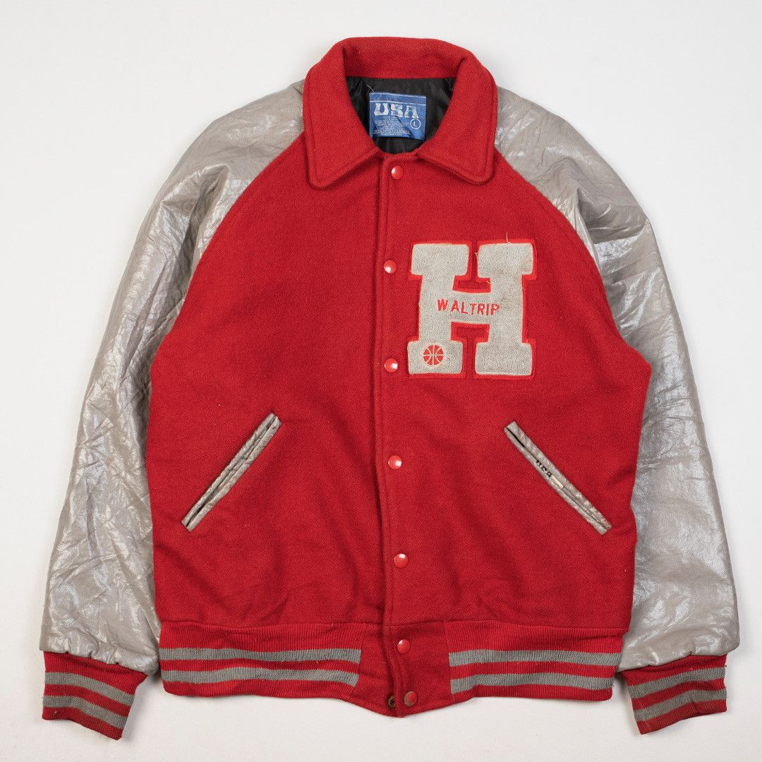Varsity Jacket × Vintage Vintage Varsity Jacket Made In USA Red | Grailed