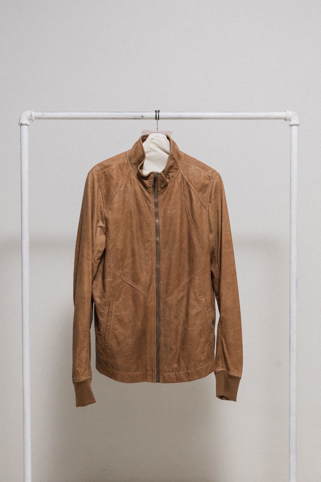 Rick Owens SS13 "ISLAND" Lamb leather honey intarsia jacket | Grailed