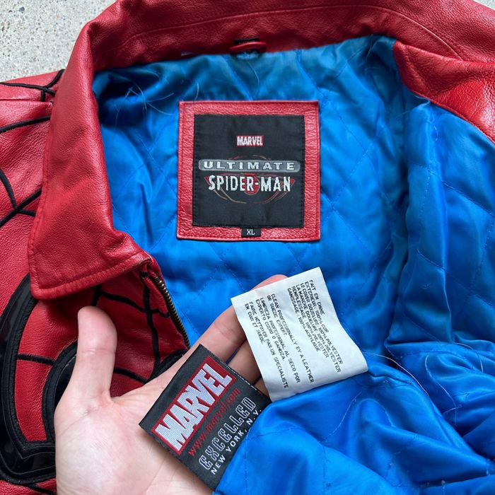 Vintage Vintage Marvel Spider-Man Leather Zip Up Jacket | Grailed