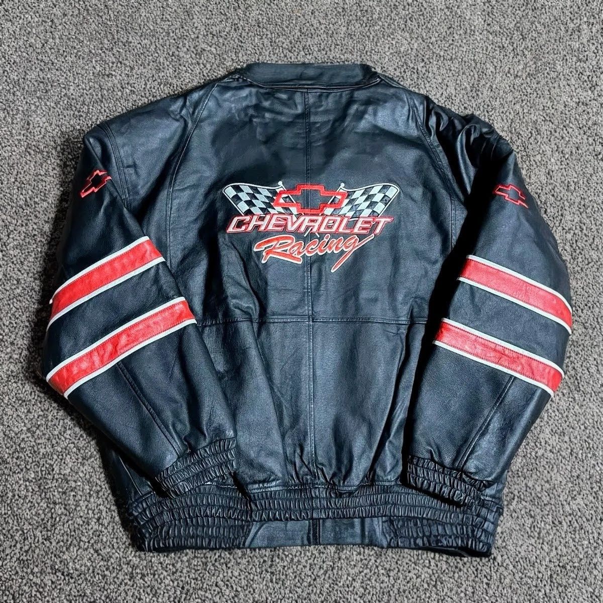 Chevy × Leather Jacket × Racing 🔥 CHEVROLET 🔥 RACING LEATHER JACKET ...