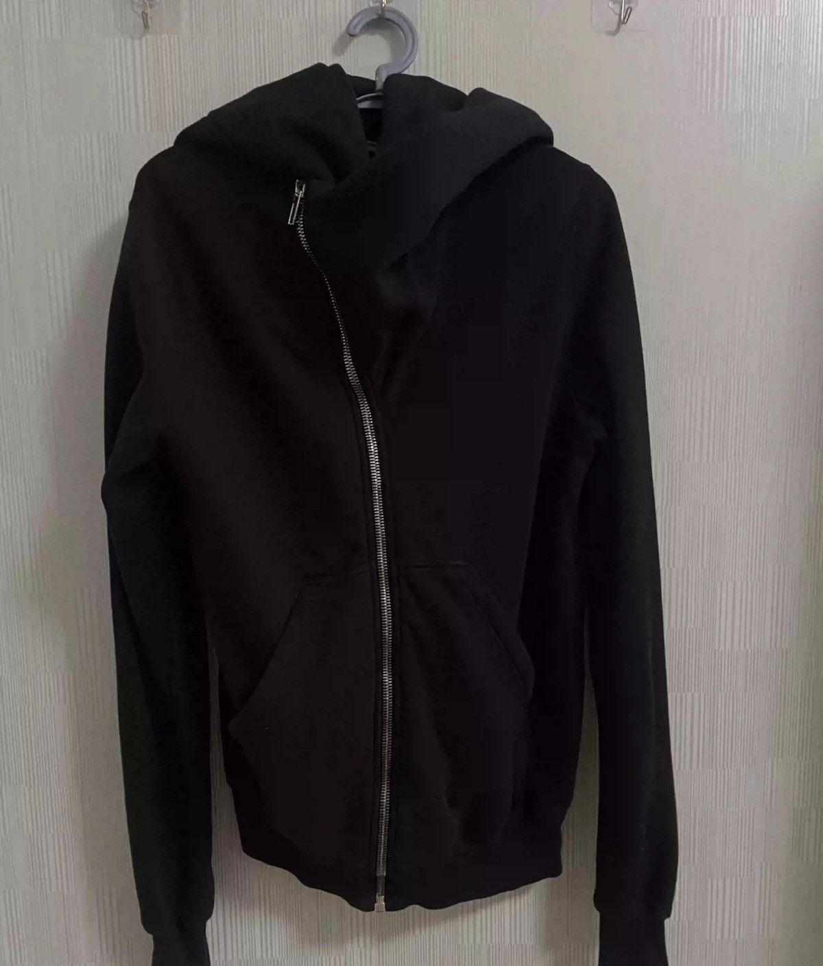 Rick Owens Rick Owens wizard hat diagonal zipper coat | Grailed