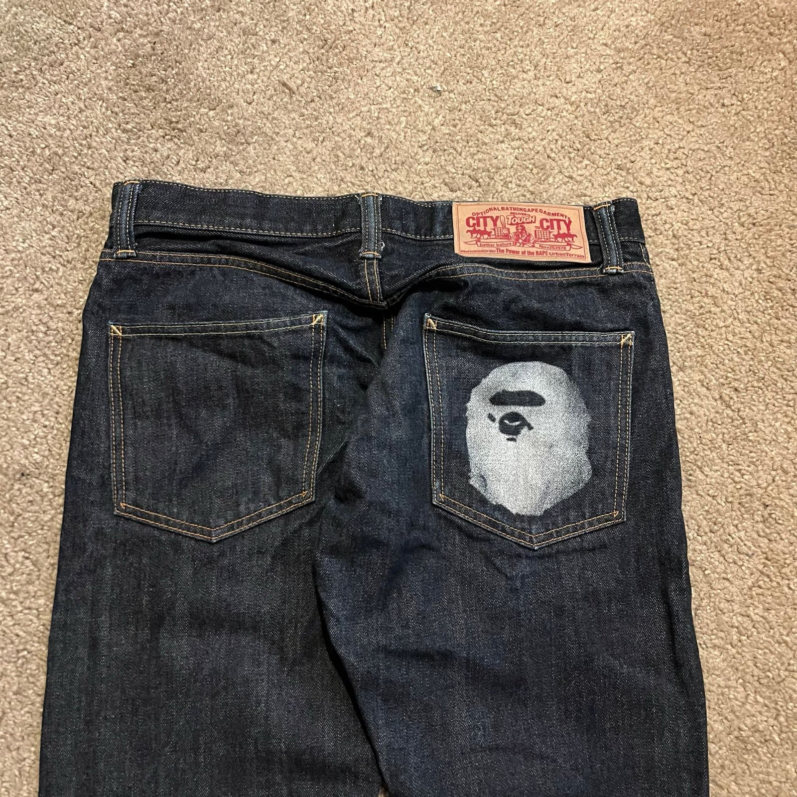 Bape × Nigo Authentic Bape 2000’s Ape Head Baggy Denim Jeans 32 | Grailed