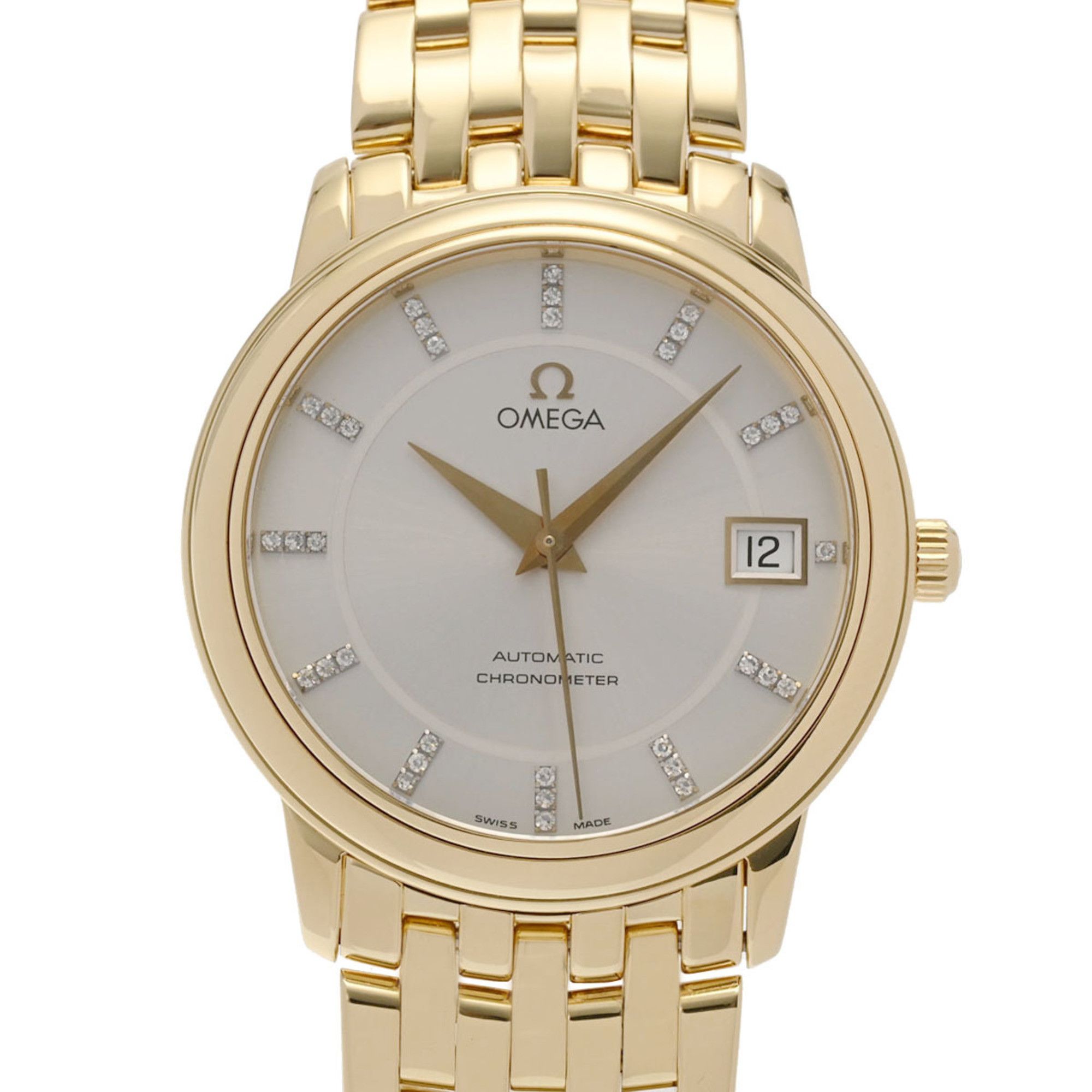 Omega Omega De Ville Prestige 168.1050 Men's K18 Yellow Gold Watch Automatic Silver Dial | Grailed