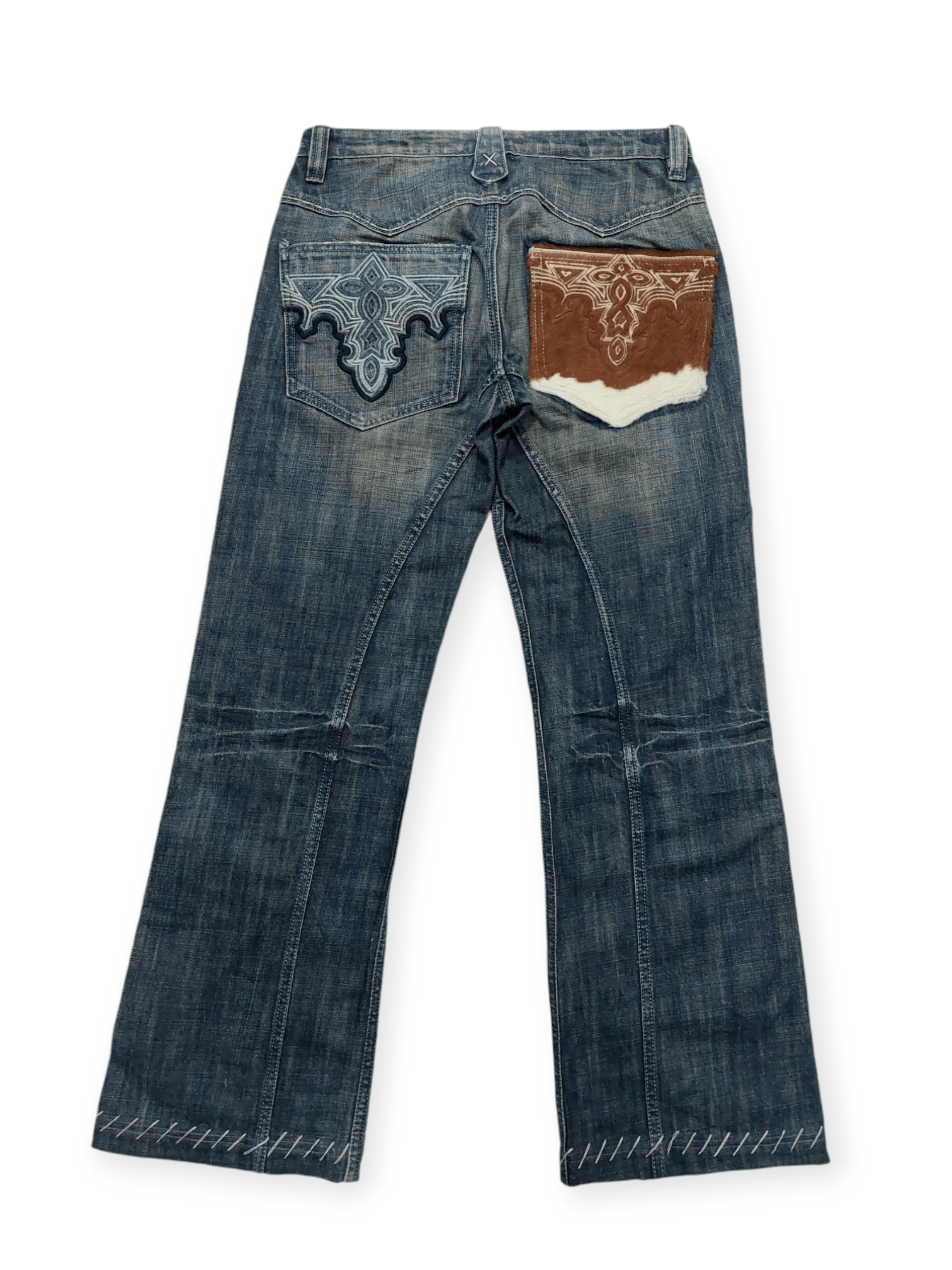 Flared Vintage Antik Denim Embroidered Denim Jeans Denim
