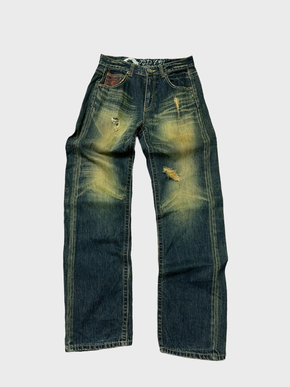 Tornado Mart Made in Japan Osaka Big Train Distressed Denim Jeans | Grailed