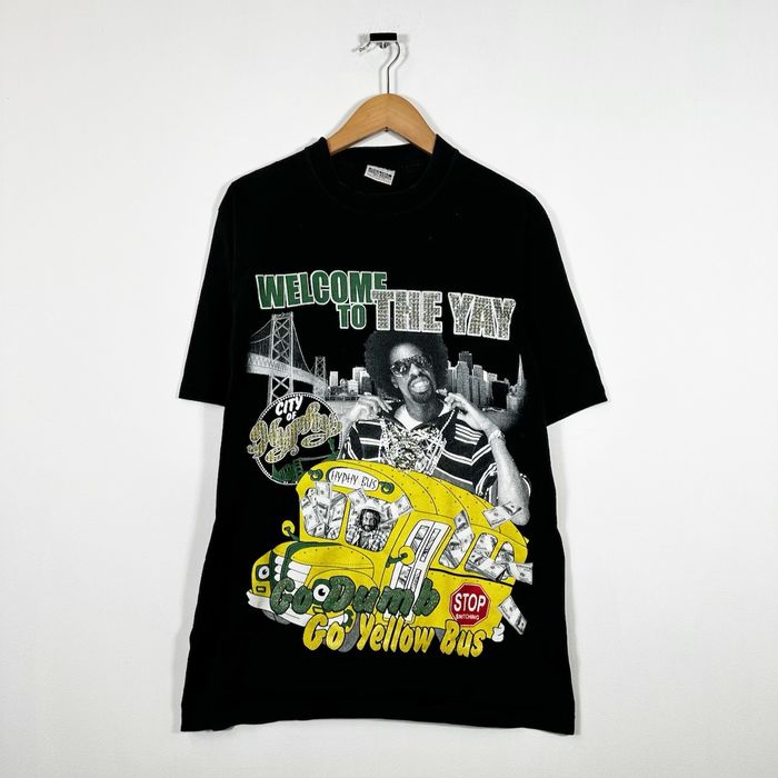 Streetwear Vintage 90s Rap Hyphy Bus Go Dumb Go Yellow Bus Graphic ...