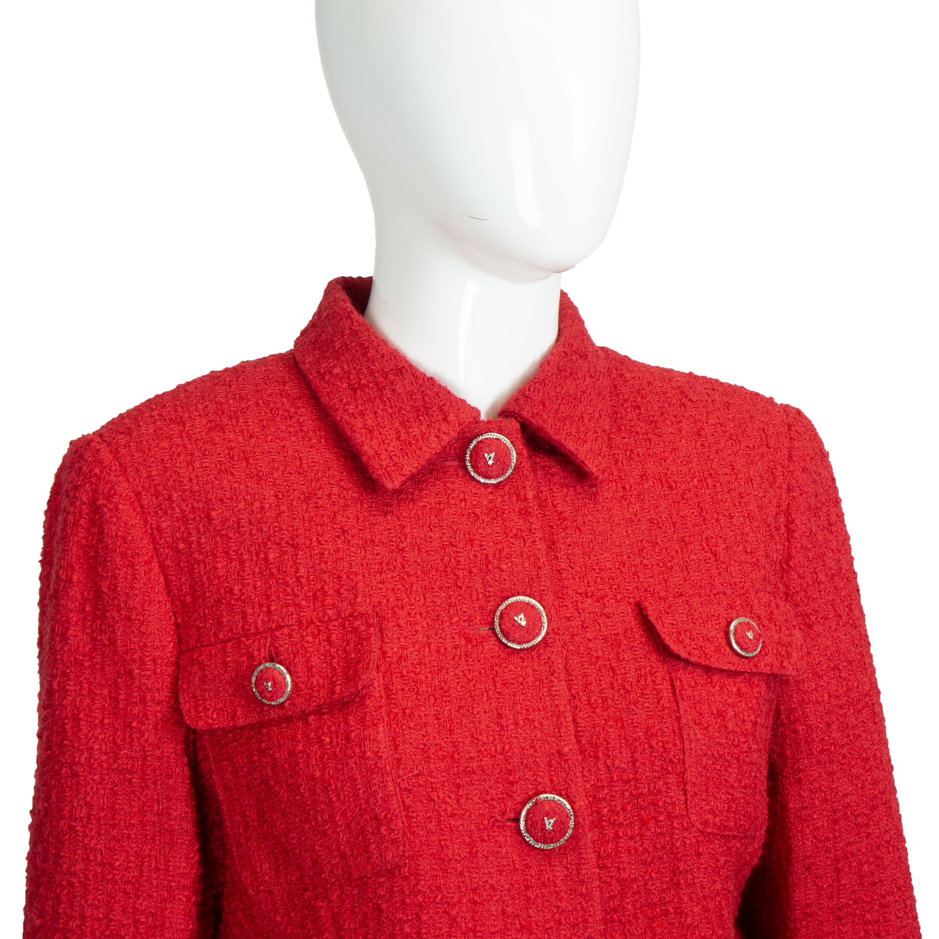 Versace VERSACE Classic V2 Red Skirt Jacket Suit Wool Vintage 80s | Grailed