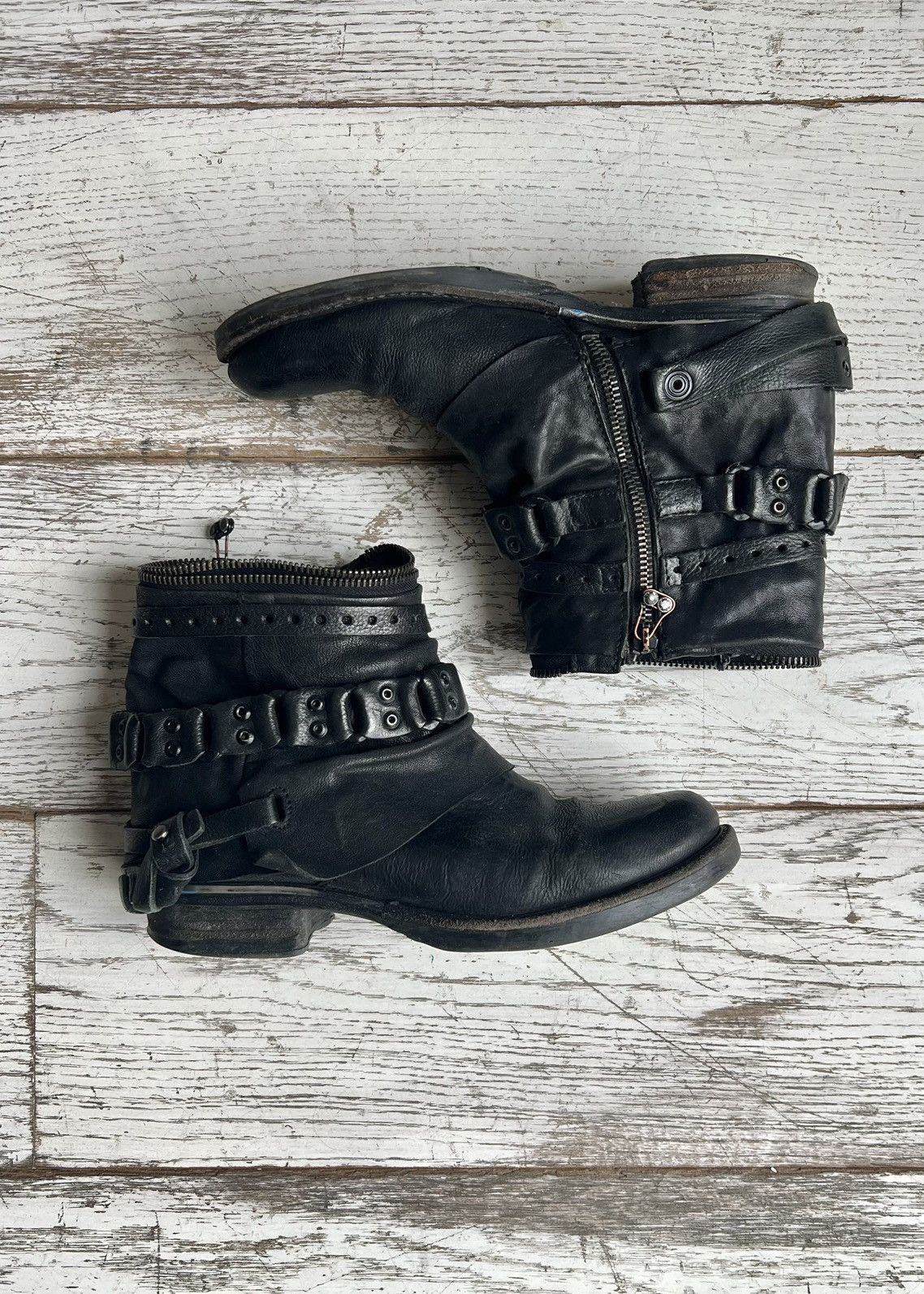 Italian Designers × Vintage × Yasuyuki Ishii Vintage AS98 bondage black calfskin boots with ...