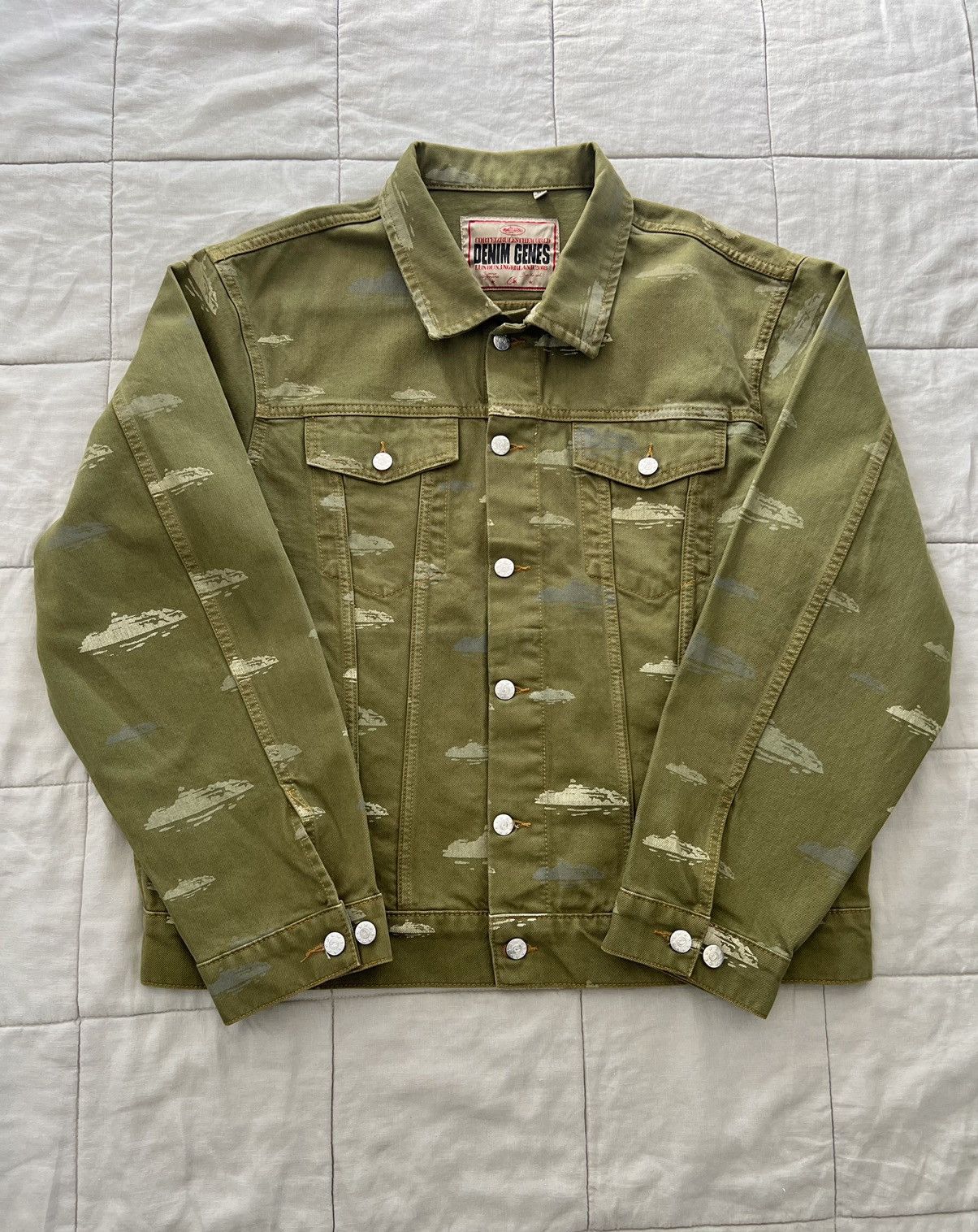 Vintage Corteiz FW23 Alcatraz Pattern Denim Jacket XL | Grailed