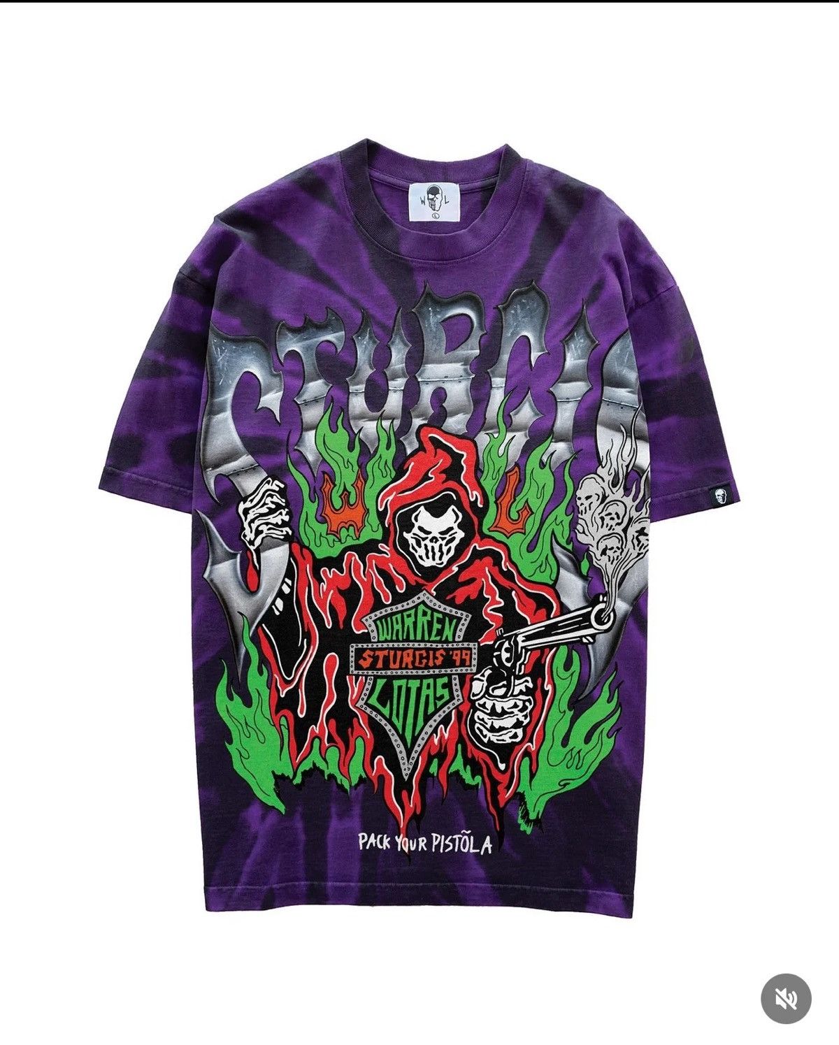 Warren Lotas WARREN LOTAS STURGIS REAPER STONEWASH BLACK PURPLE NEW ...