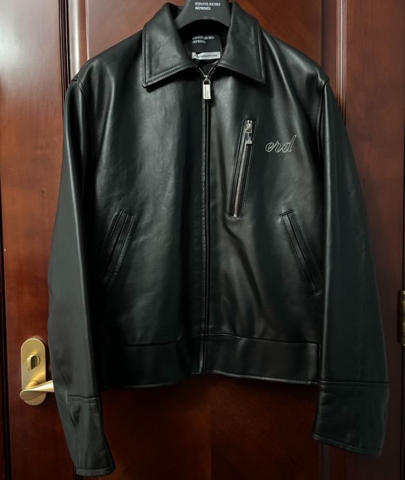 Enfants Riches Deprimes ERD Embroidered zipper leather jacket | Grailed
