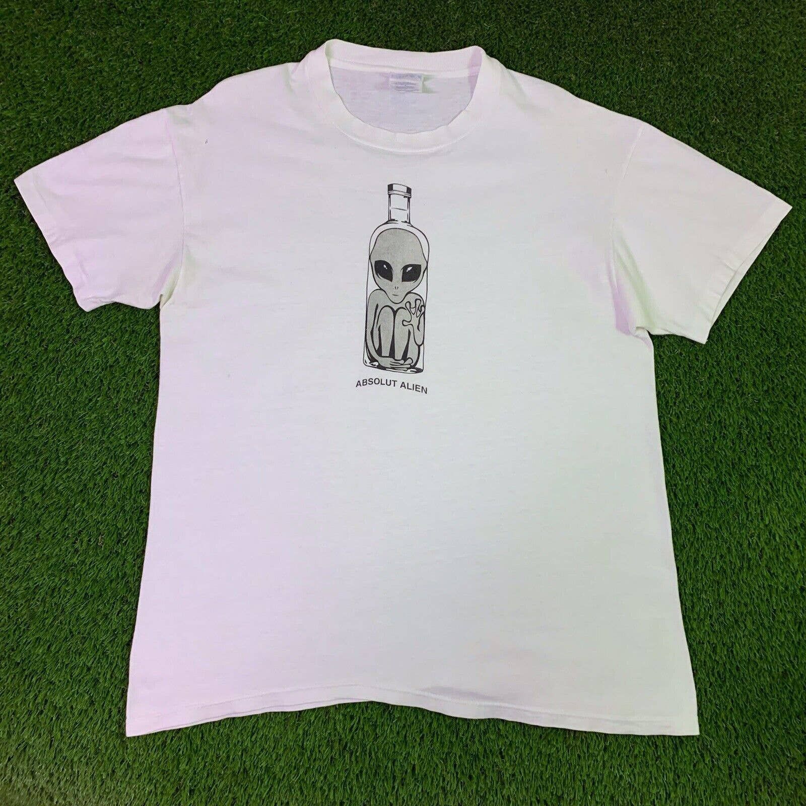 Alien Workshop × Vintage Vintage 90s Alien Absolut Vodka Rare T Shirt ...