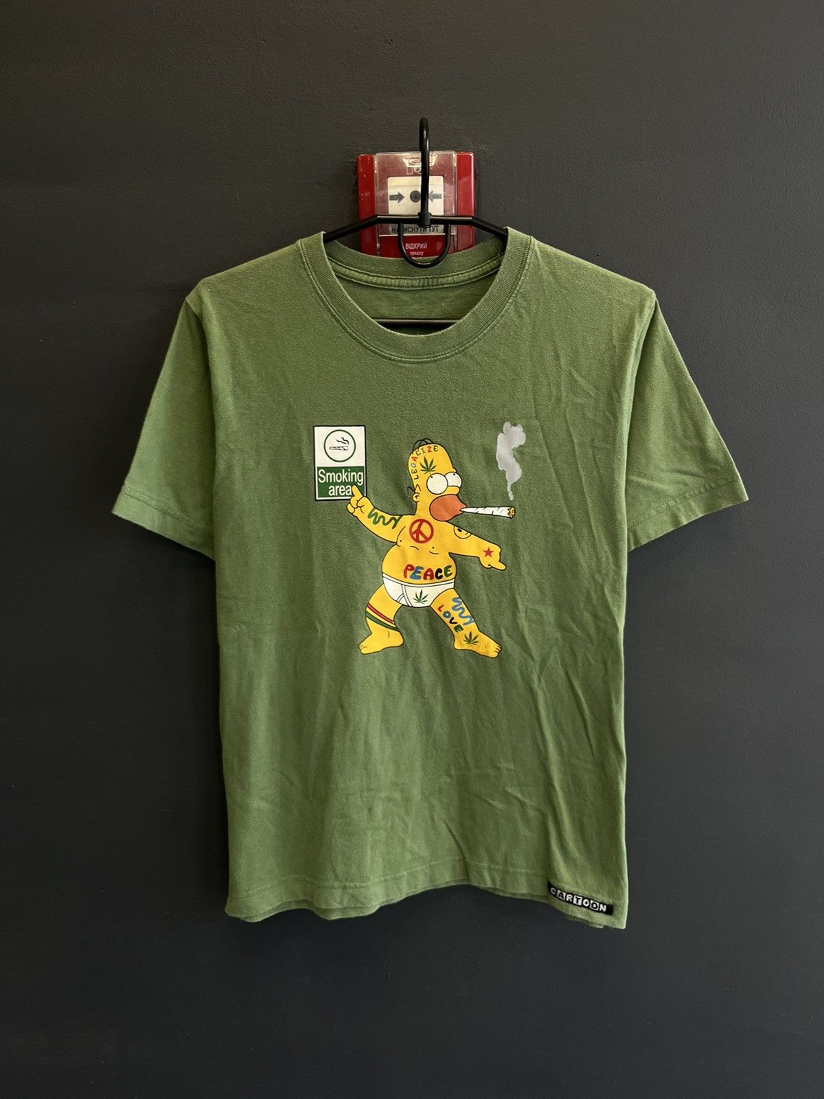 Vintage Vintage 90s The Simpsons Homer Hippie Rasta Smoking Area Tee ...