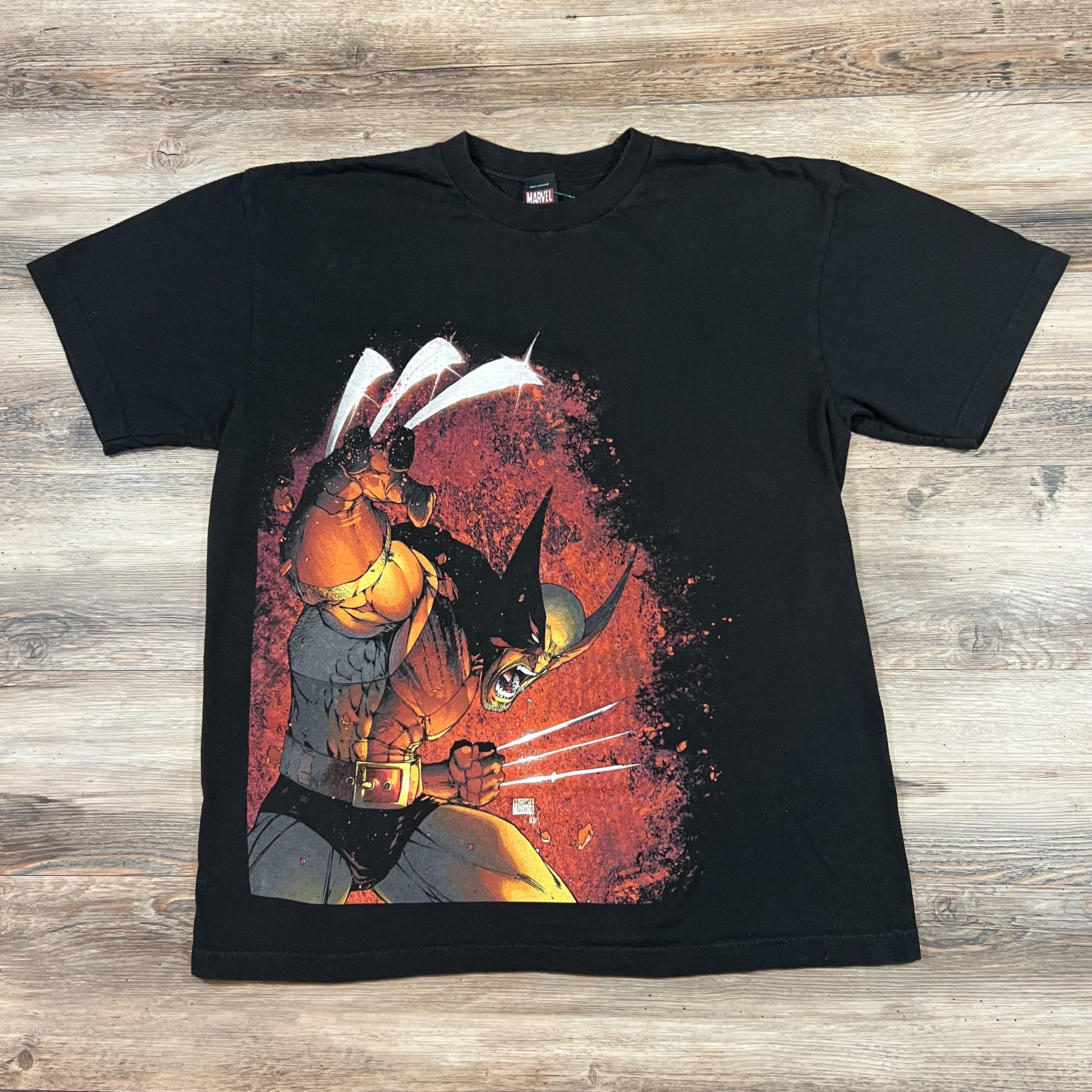 Vintage RARE Y2K Vintage WOLVERINE Marvel Comics Mad Engine Tee | Grailed