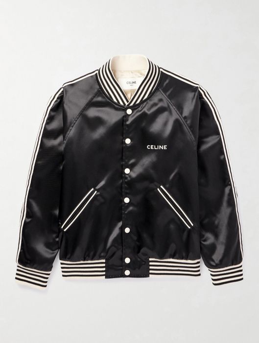 Celine Celine Teddy satin Bomber Jacket | Grailed