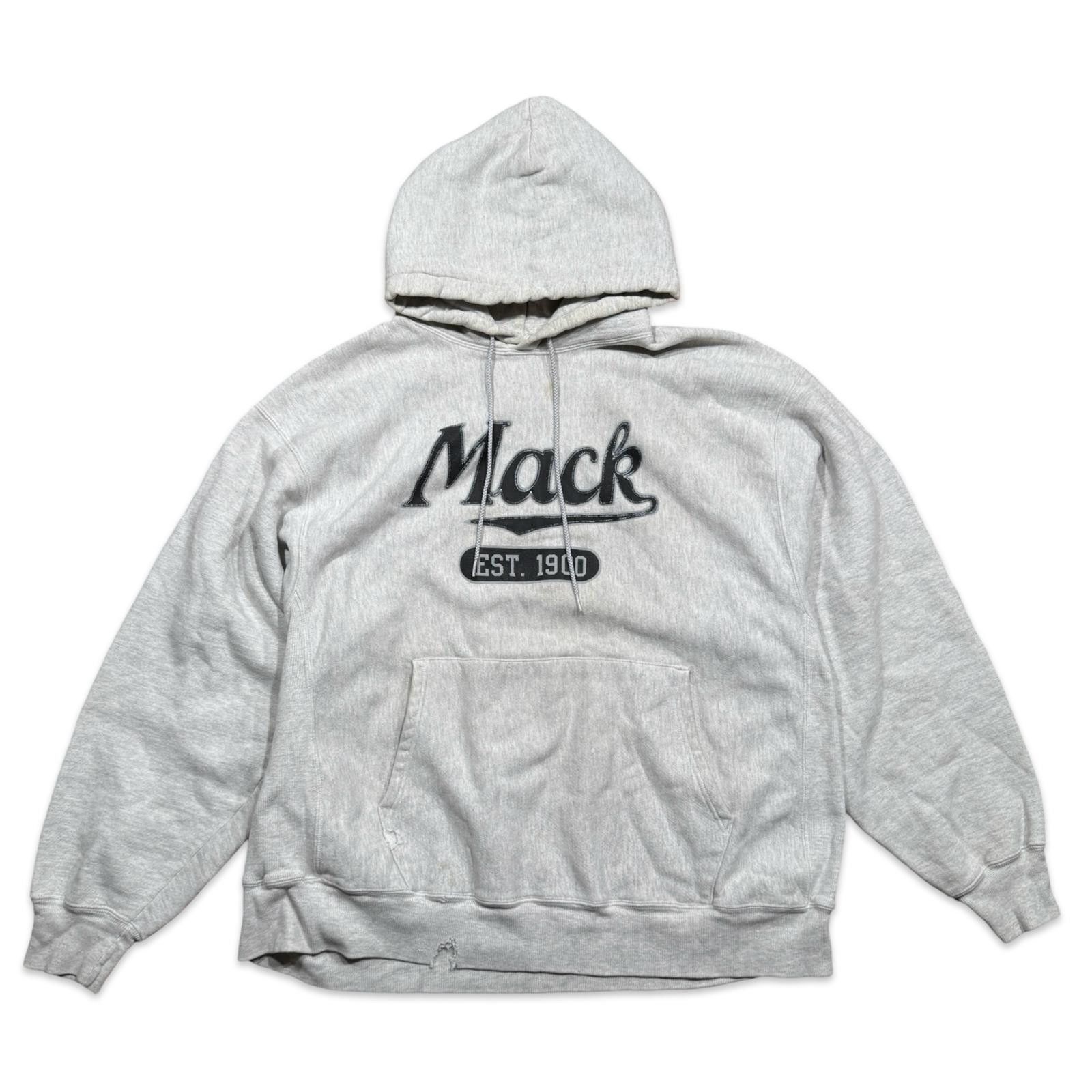 Designer Vintage Mack Trucks Gray Champion Heavyweight Hoodie | Grailed
