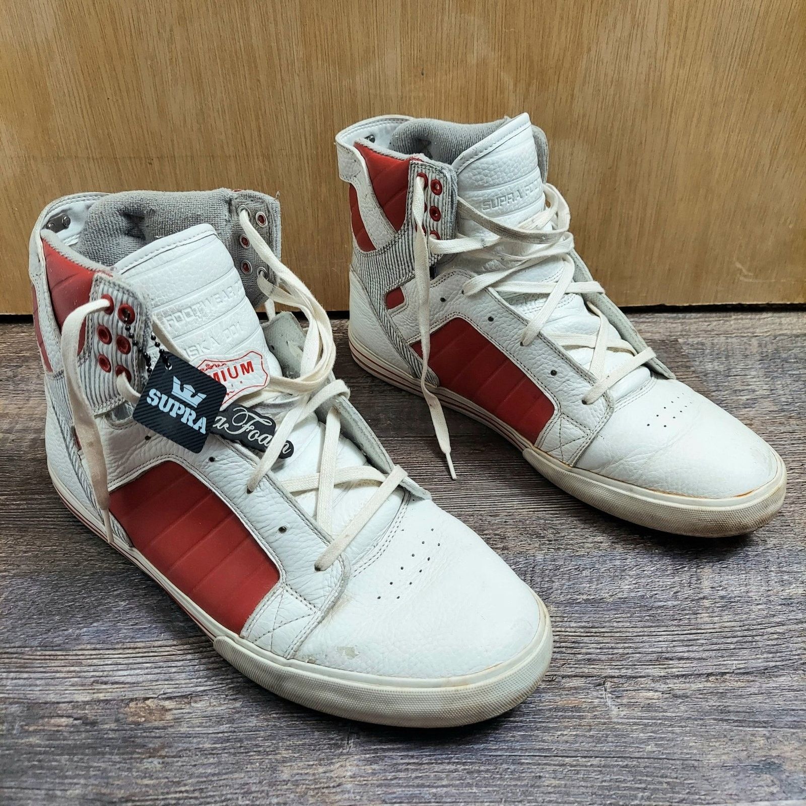 Supra Supra Chad Muska Skytop Men's 13 White Red High Top Sneakers ...