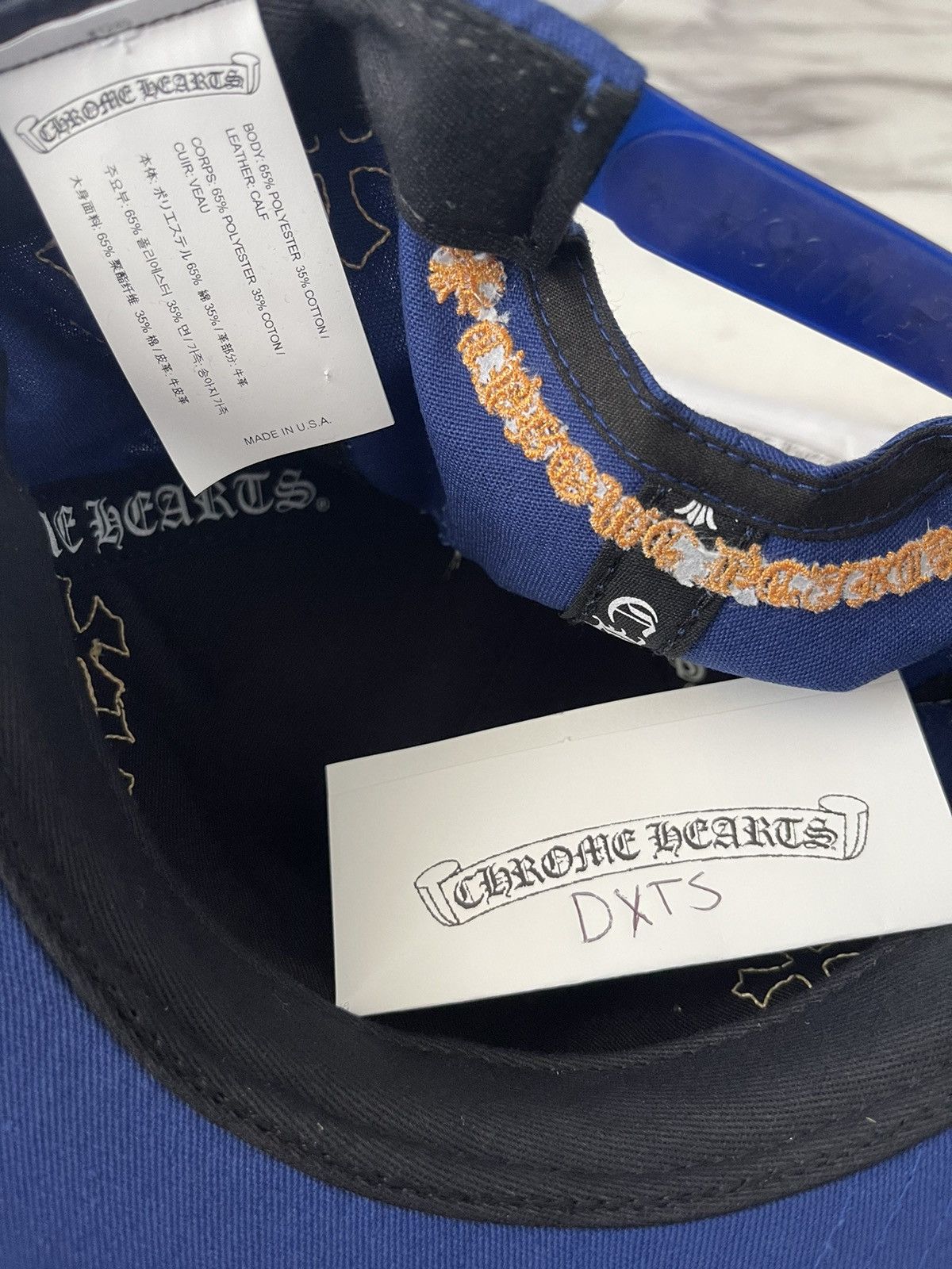 Chrome Hearts Baseball Hat Cap (Blue/Yellow) w/ Cross Patches | Grailed