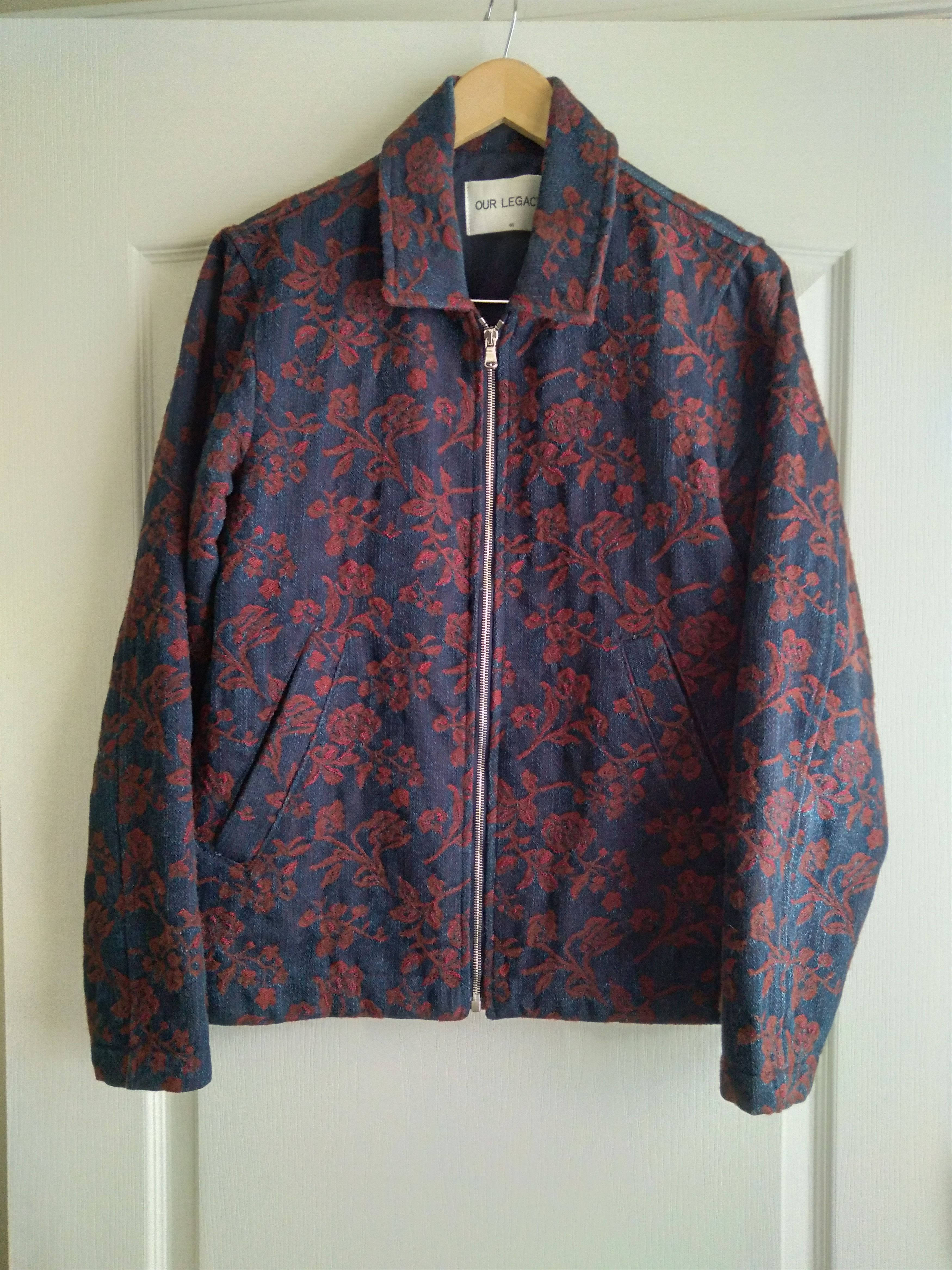 Our Legacy Flower Wool Jacquard Indigo Jacket size 46 | Grailed