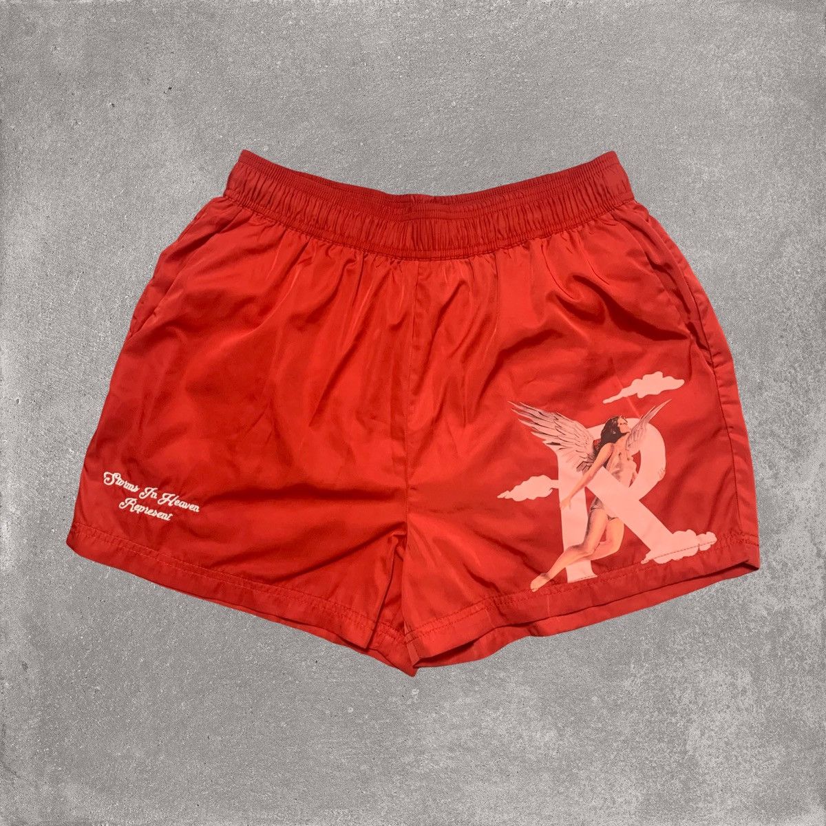 Represent Clo. Represent Medium Shorts Storm In Heaven Red Swim Shorts ...