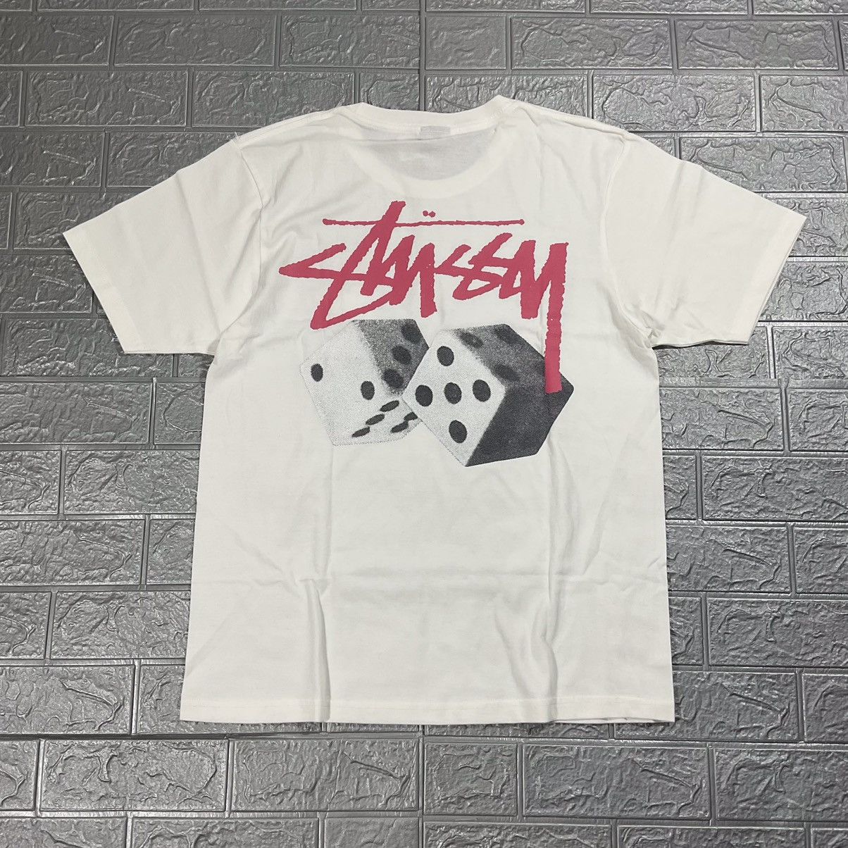Vintage Stussy Roll The Dice Pigment Dyed Tee Natural | Grailed