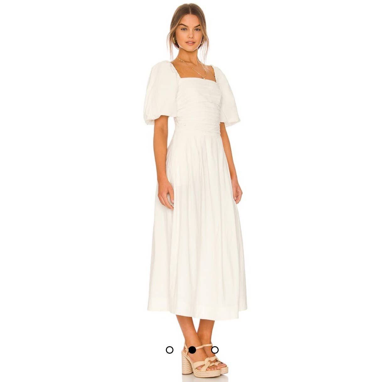 Free People New Free People Aint She A Beaut Puff Sleeve Midi M Ivory