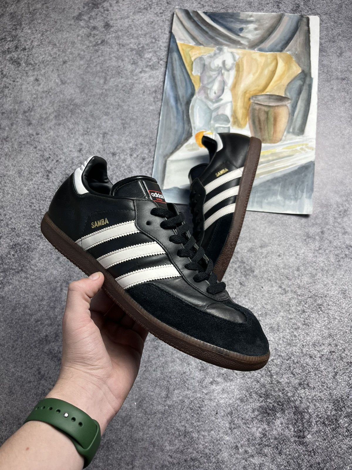 Adidas 🔥Vintage Adidas Samba OG Black Leather Low Top Sneakers | Grailed