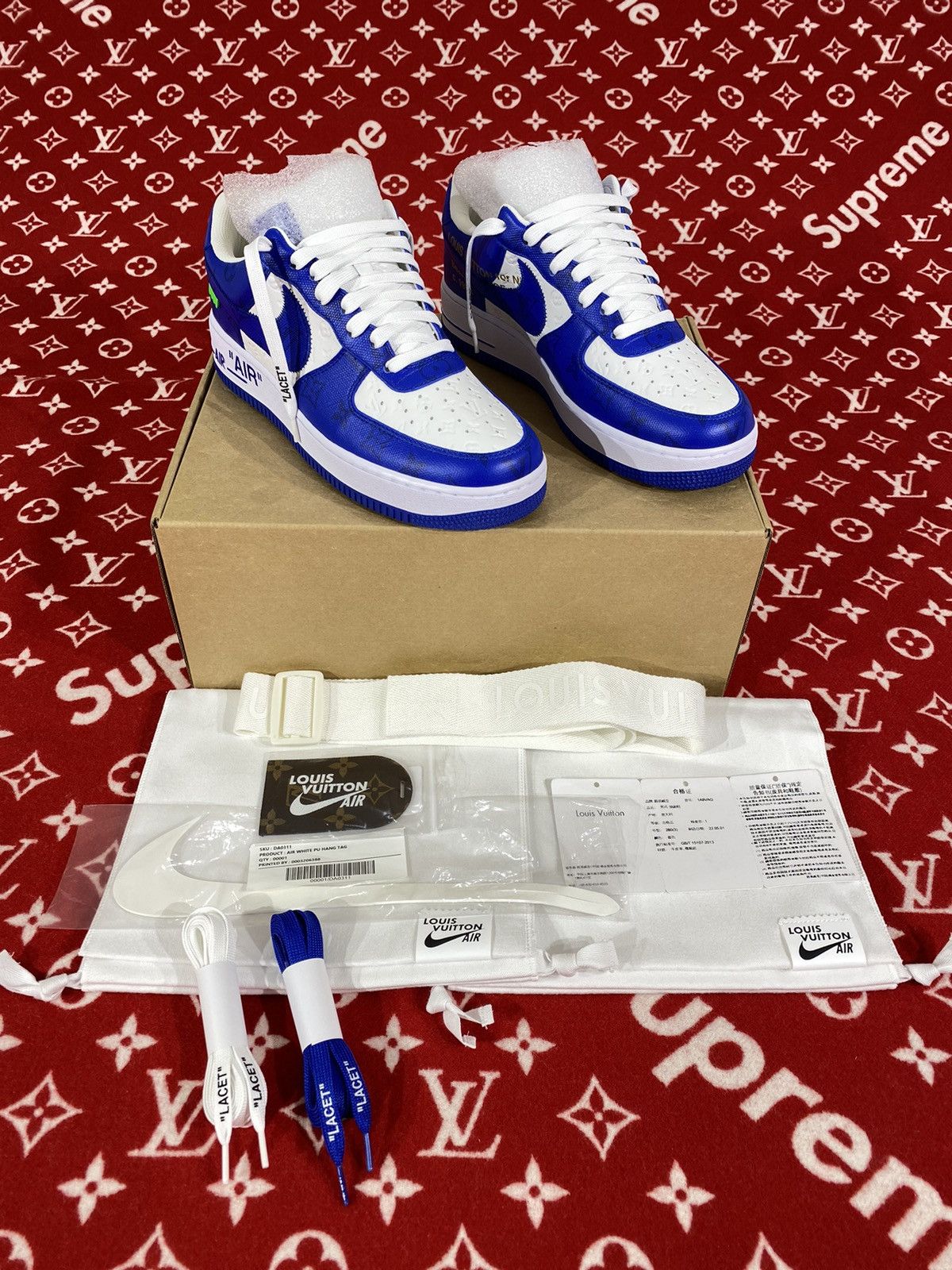 Nike On HOLD!! Louis Vuitton X Nike Air Force 1 AF1 Blue | Grailed