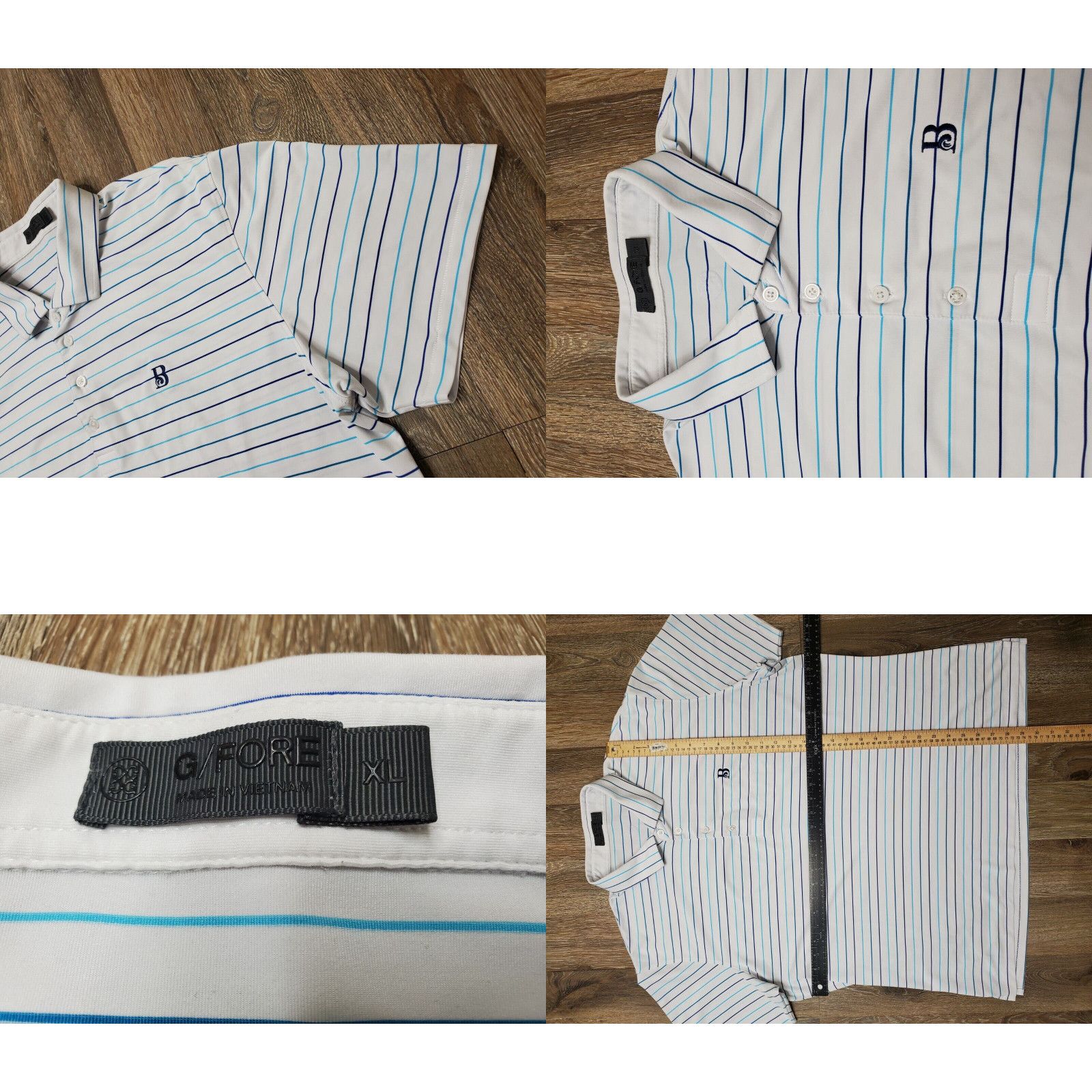 G/FORE G/Fore Men's XL Polo Shirt Stretch Performance Striped Breakers Golf Club GFore | Grailed