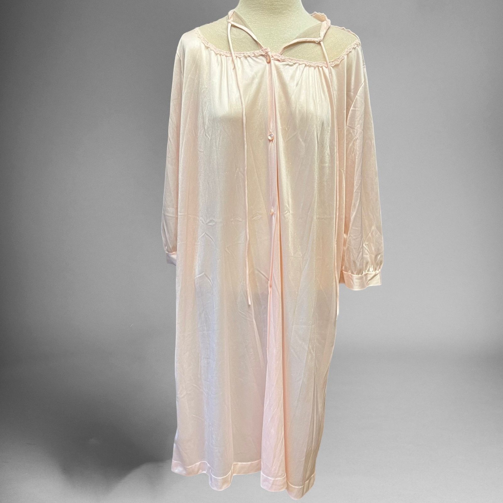 Generic Silky Lace Rose Granny Button Down Sheer Nightgown | Grailed
