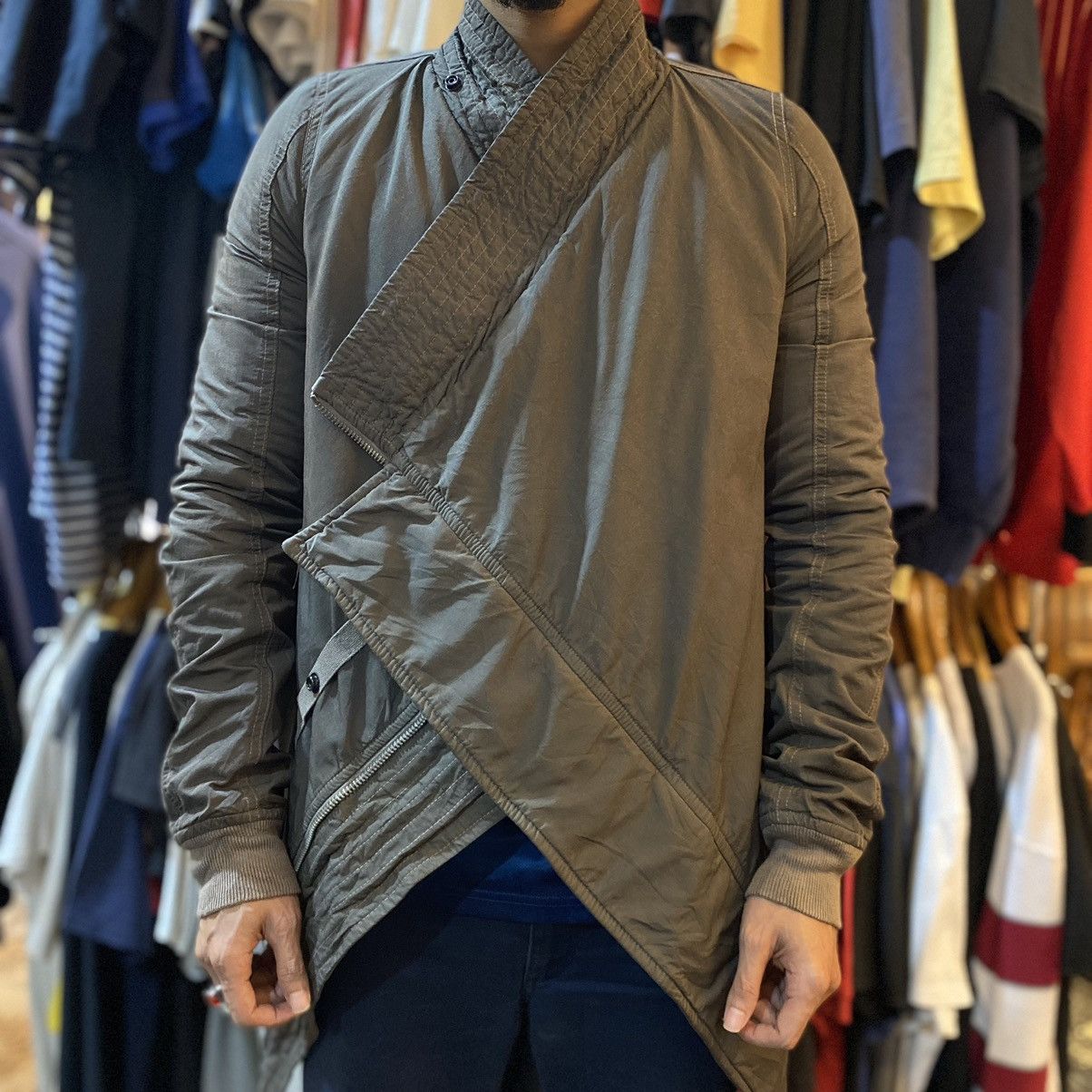 Rick Owens × Rick Owens Drkshdw Exploder parka jacket with body strap ...