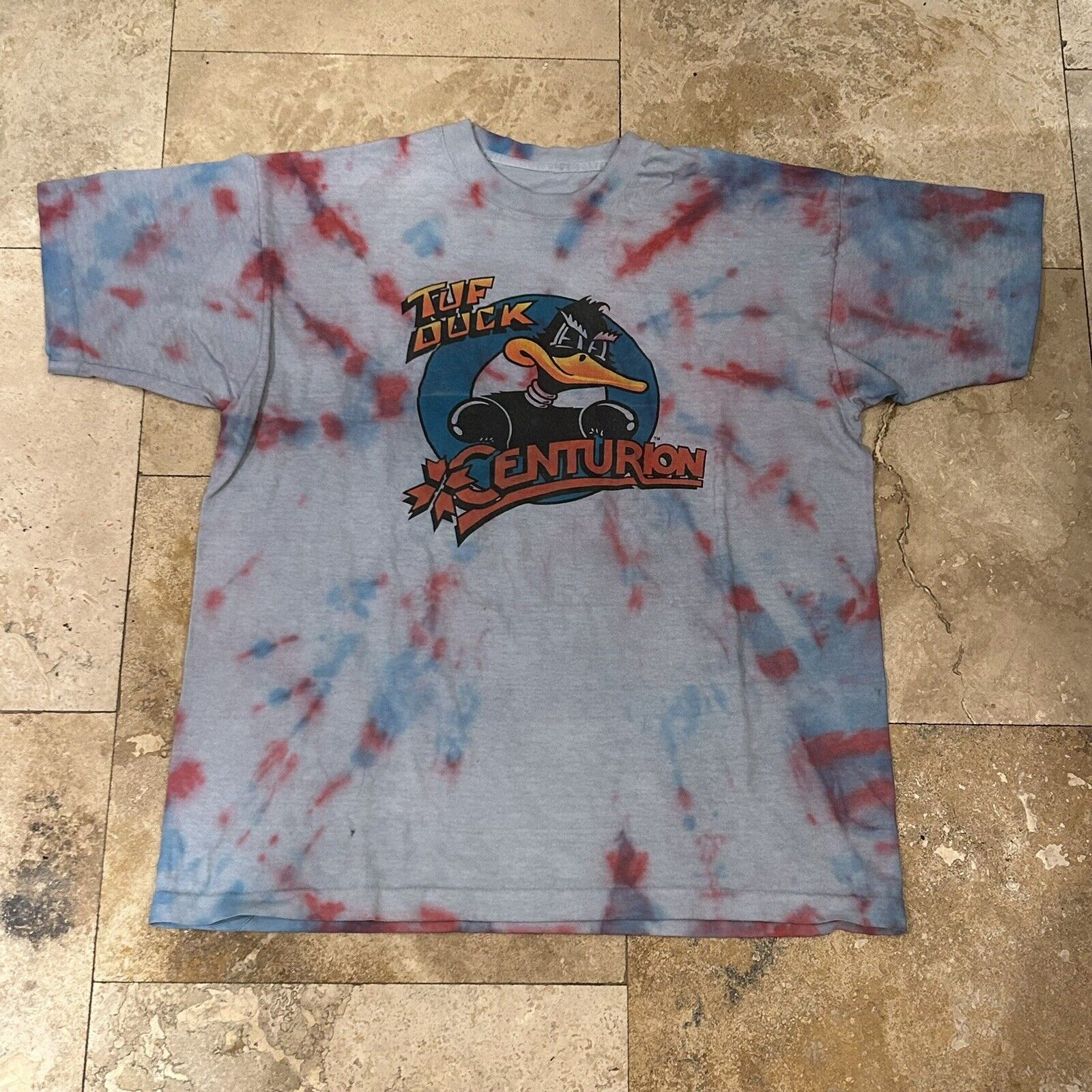 Vintage Vintage TUF Duck The Centuiron Antenna Cartoon Logo Tie Dye T ...
